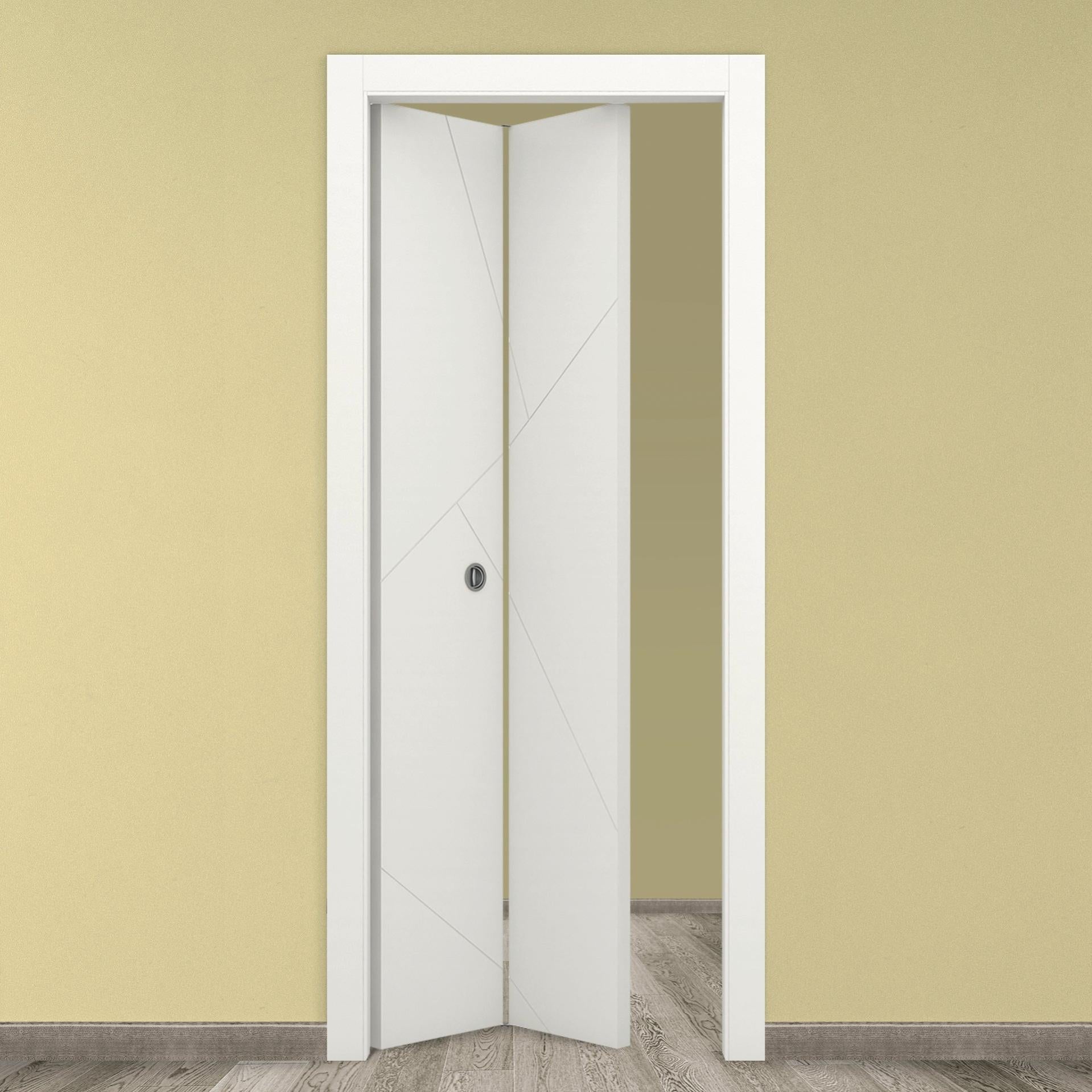 Porta pieghevole a libro simmetrica Oblique bianco L 70 x H 210 cm ...