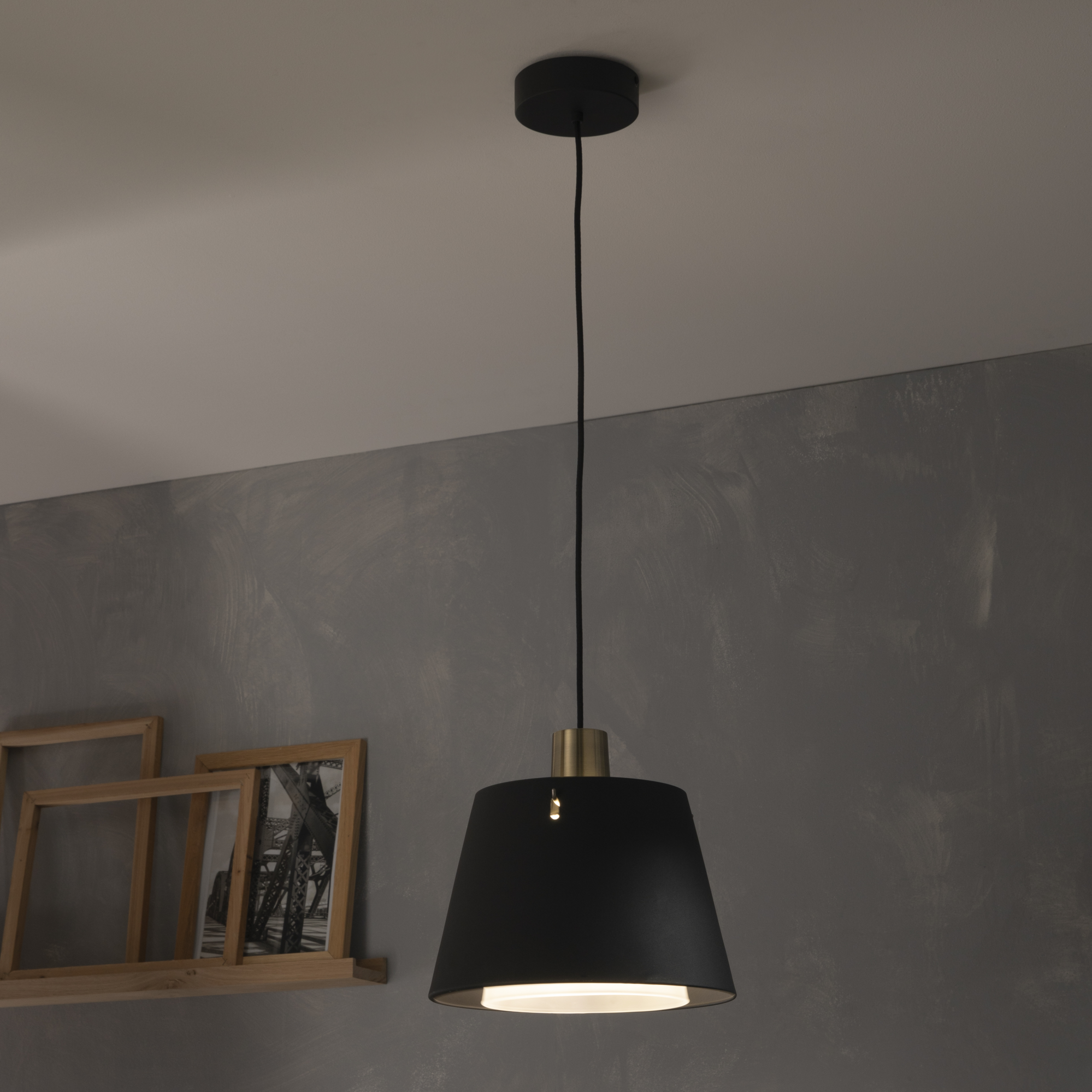 Lampadario Industriale Cotty nero in ferro, D. 30 cm, L. 120 cm ...