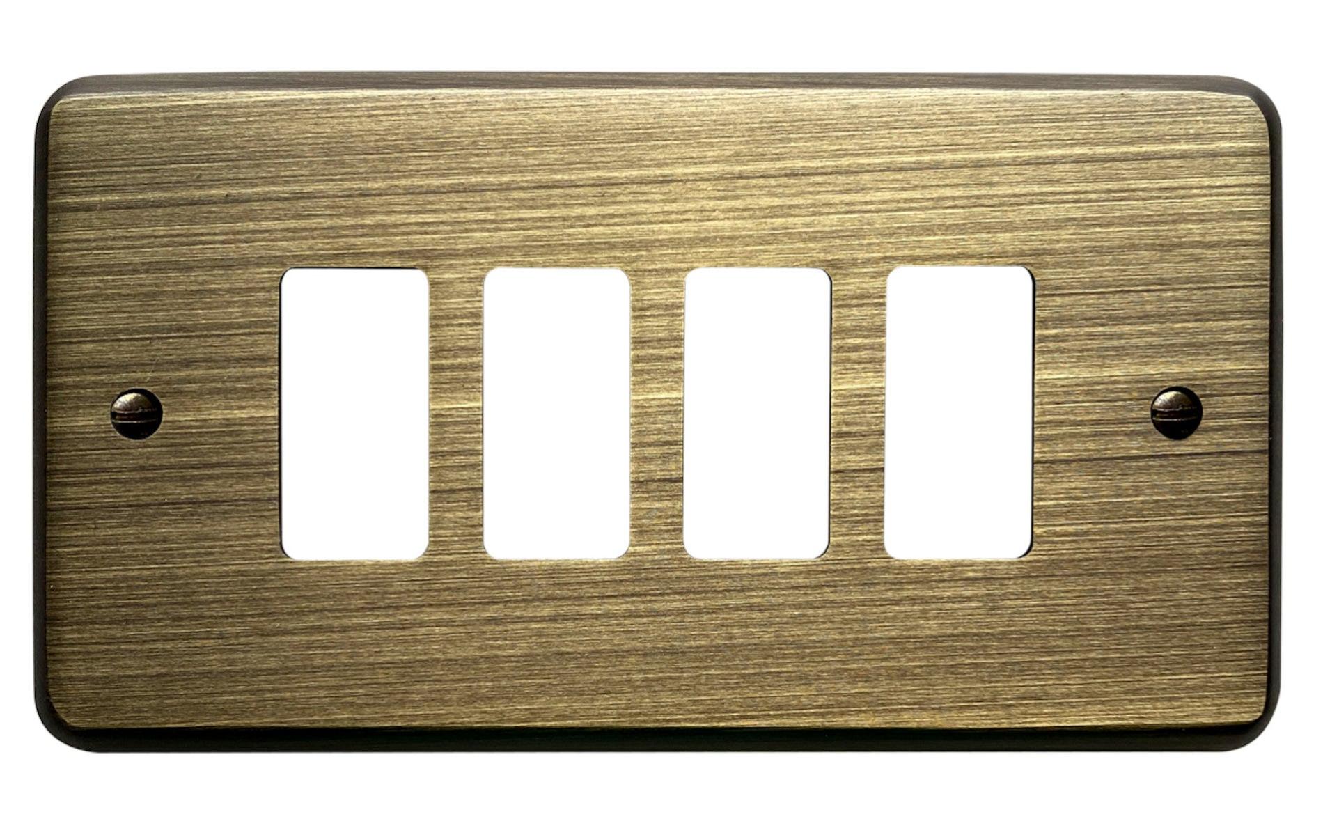 Placca CAL Magic 4 moduli bronzo satinato | Leroy Merlin