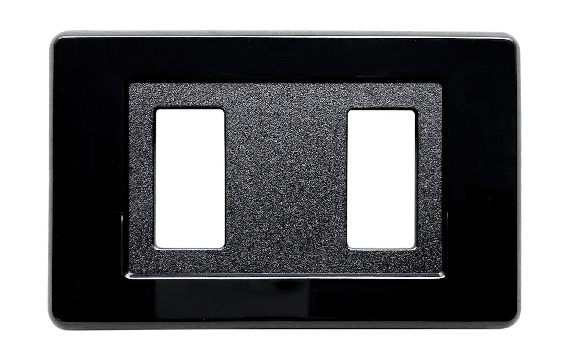Placca CAL Magic 2 moduli nero | Leroy Merlin
