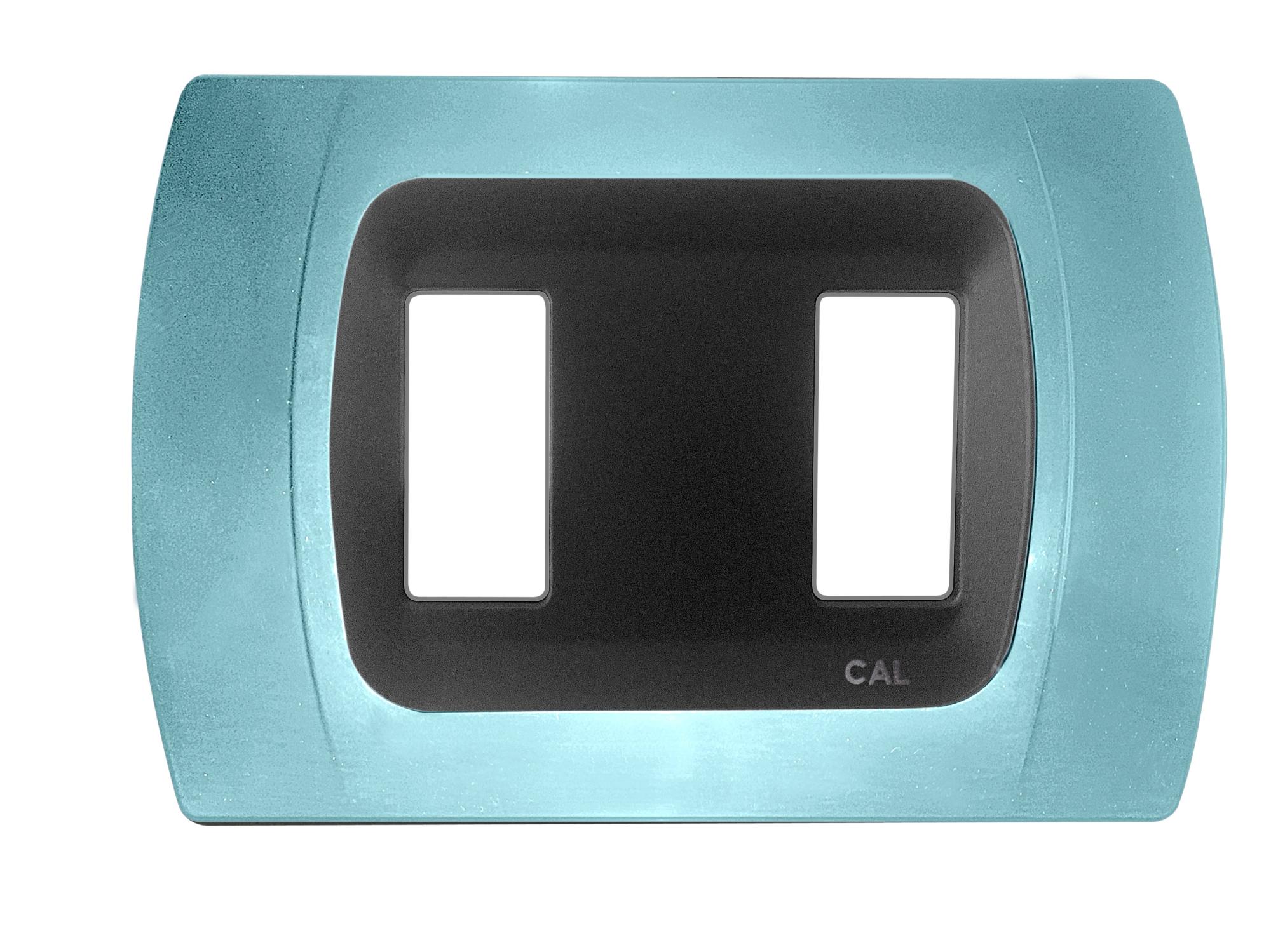 Placca CAL Magic 2 moduli azzurro | Leroy Merlin