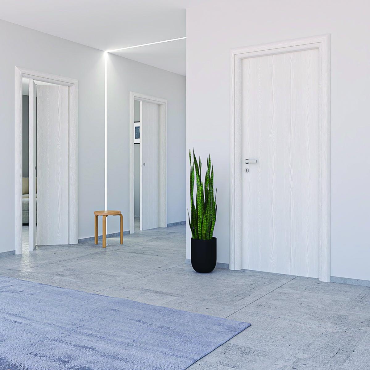 Porta battente Lait bianco venato L 90 x H 210 cm reversibile | Leroy ...