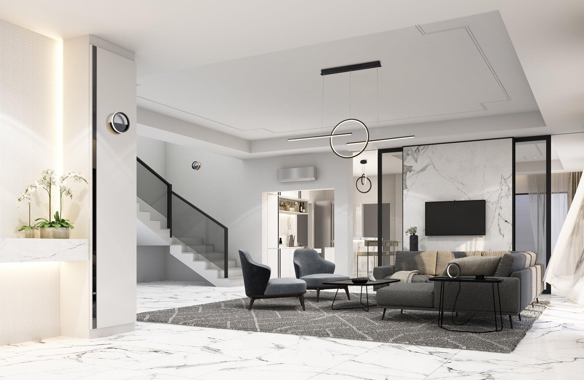 Lampadario Moderno Kitesurf LED nero, in alluminio, D. 60 cm, 3840 LM ...