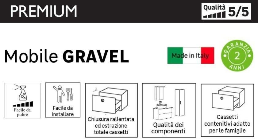 Mobile bagno Ginevra grigio basalto L 135 cm | Leroy Merlin