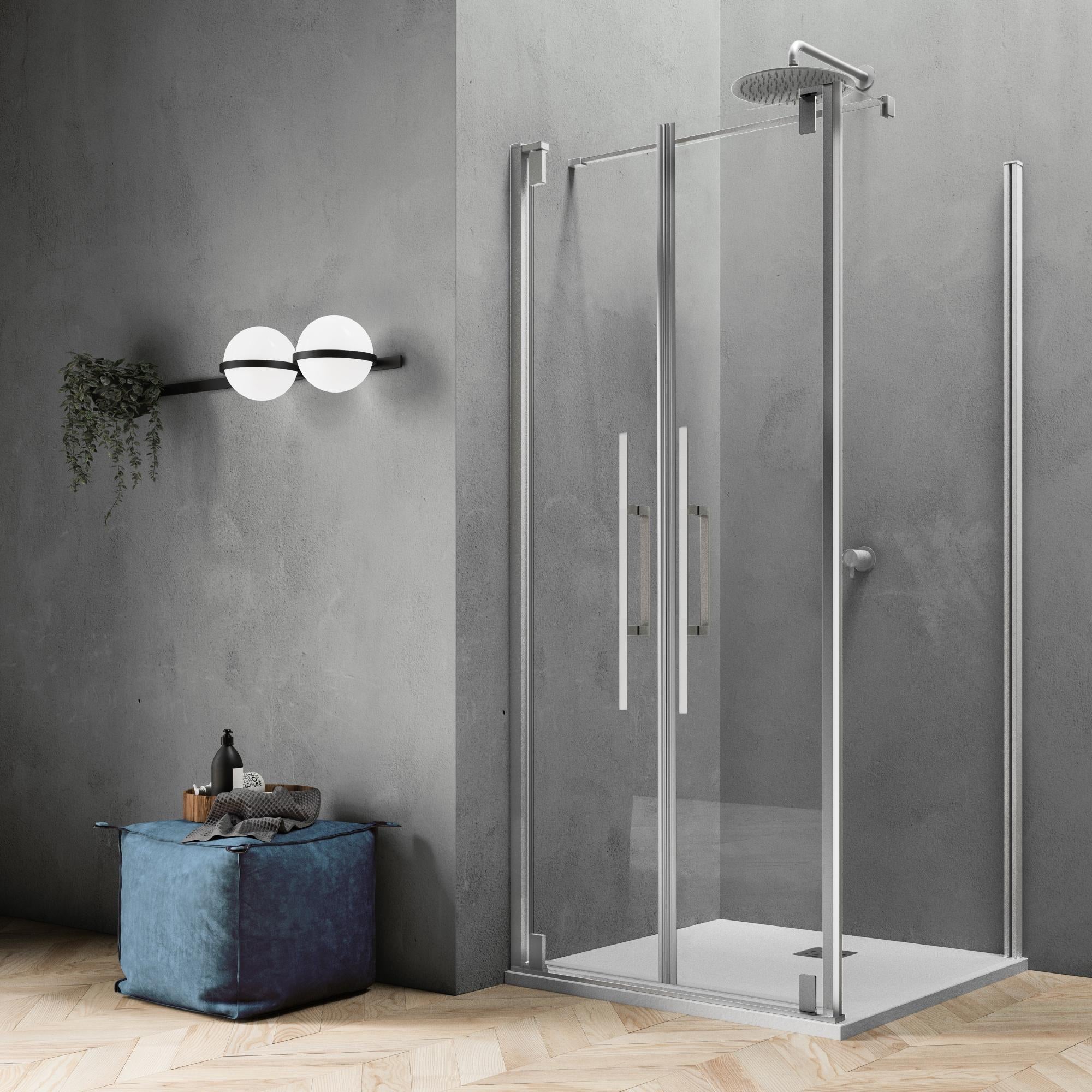 Box doccia rettangolare 2 ante a battente Sword 100 x 70 cm, H 200 cm ...