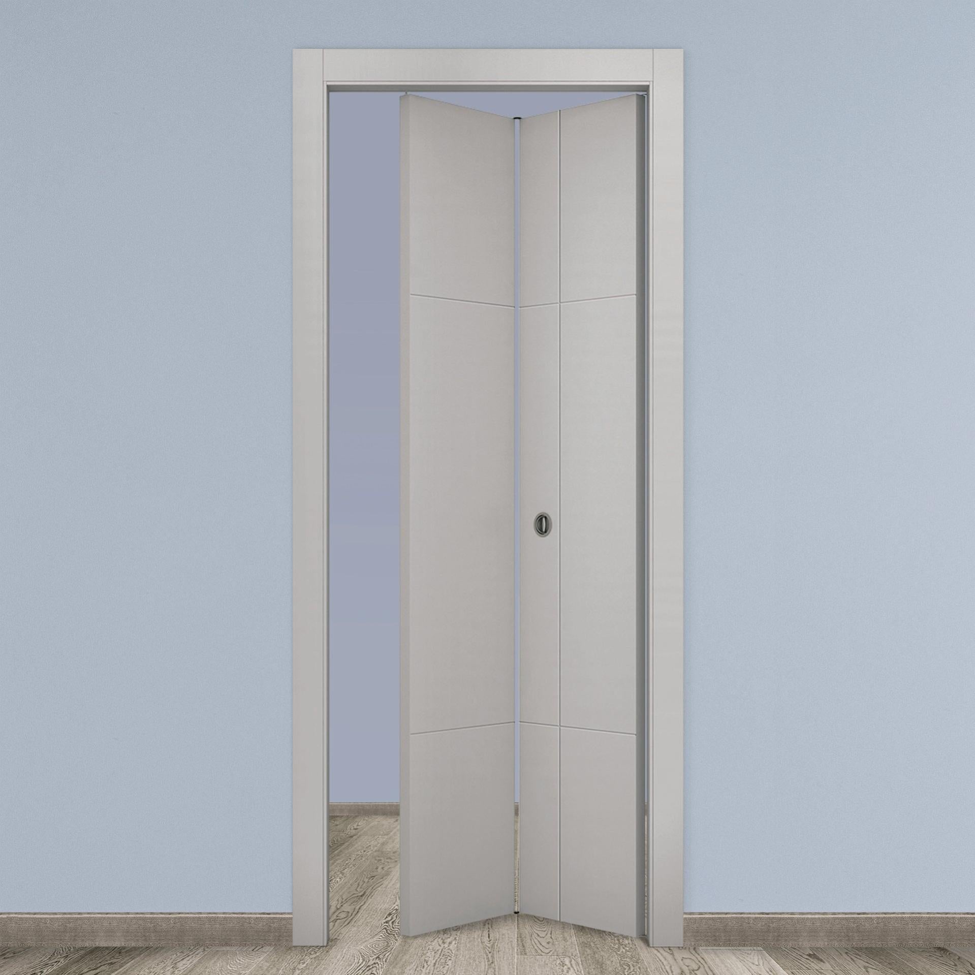 Porta pieghevole a libro simmetrica City grigio L 80 x H 210 cm destra ...