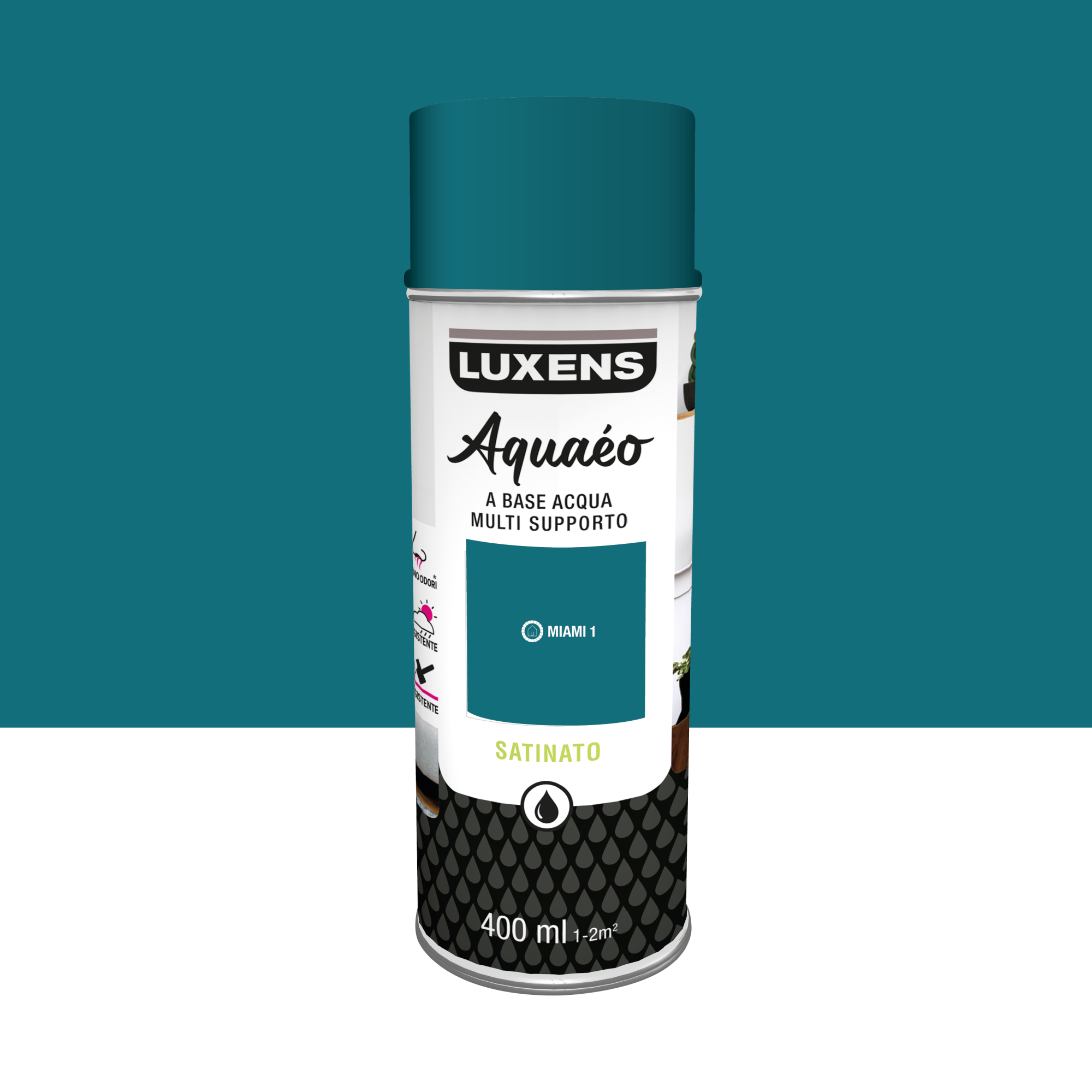 Smalto spray LUXENS Aquaéo base acqua blu miami 1 satinato 0.4 L ...