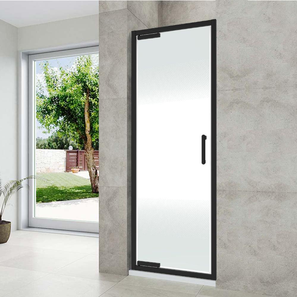 Porta doccia Easy 80 cm, H 190 cm in vetro, spessore 6 mm satinato nero ...