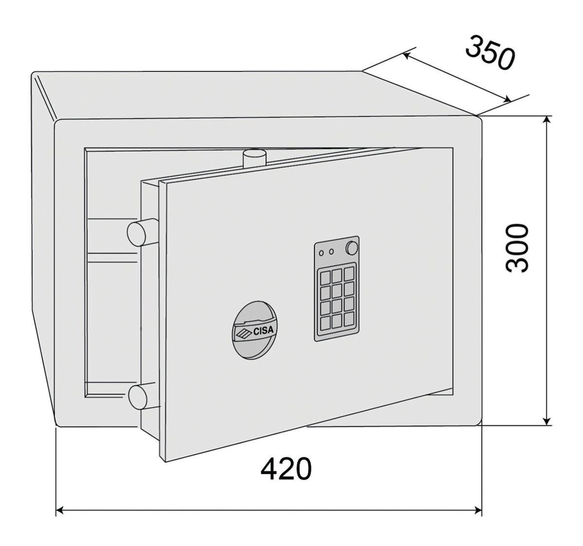 Cassaforte con codice elettronico CISA DGT Vision da fissare L 42 x H ...