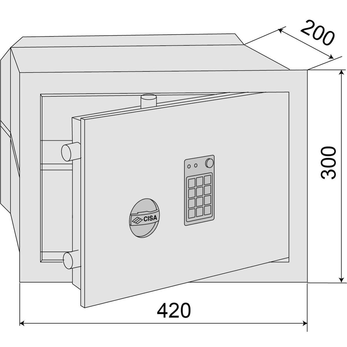 Cassaforte con codice elettronico CISA DGT Vision a incasso L 42 x H 30 ...