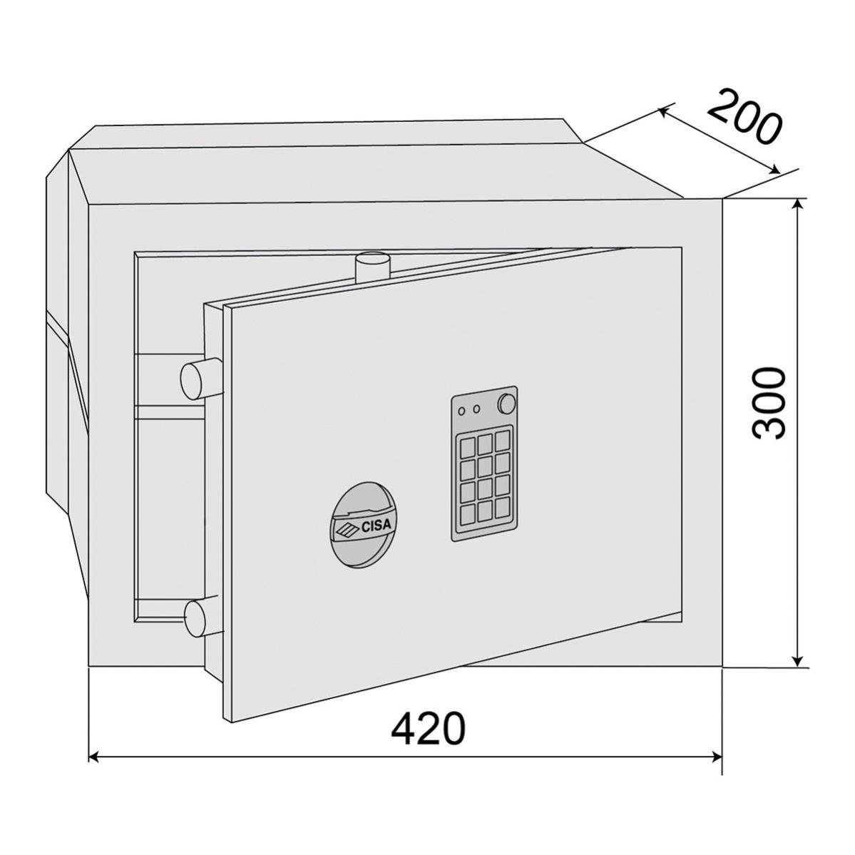 Cassaforte con codice elettronico CISA DGT Vision a incasso L 42 x H 30 ...