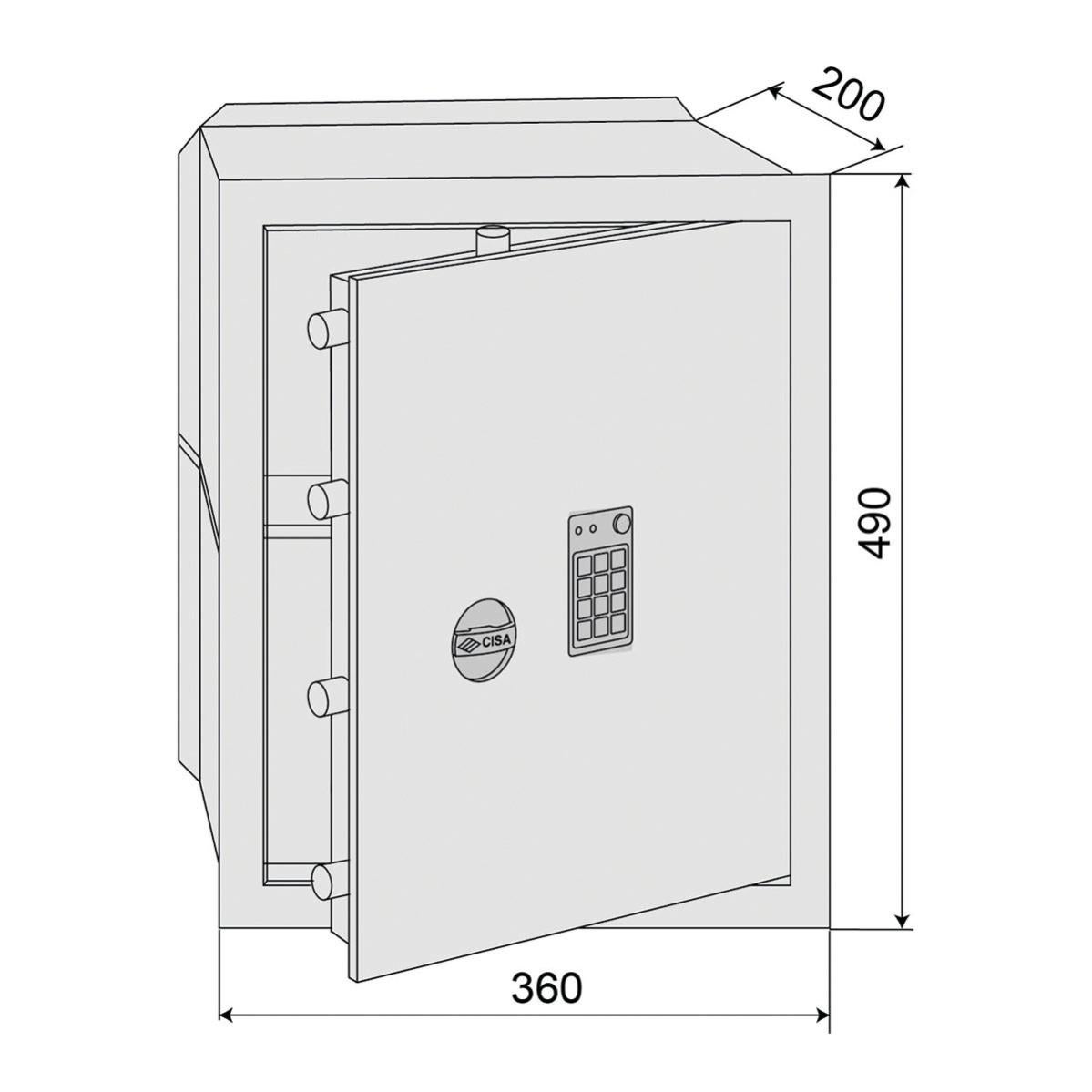 Cassaforte con codice elettronico CISA DGT Vision a incasso L 36 x H 49 ...