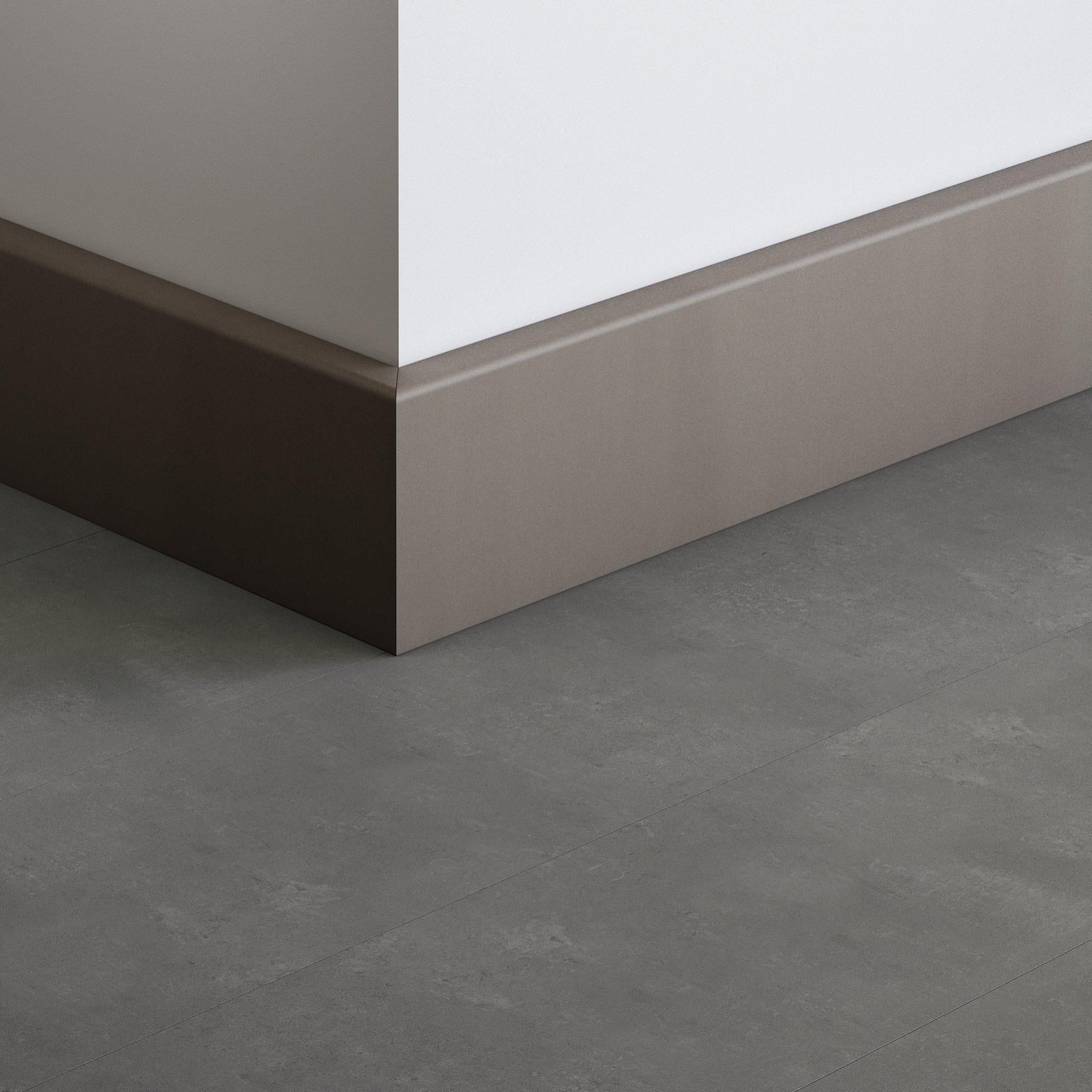 Battiscopa con passacavo KU505L in pvc grigio Sp 14.5 mm x H 7.8 cm ...