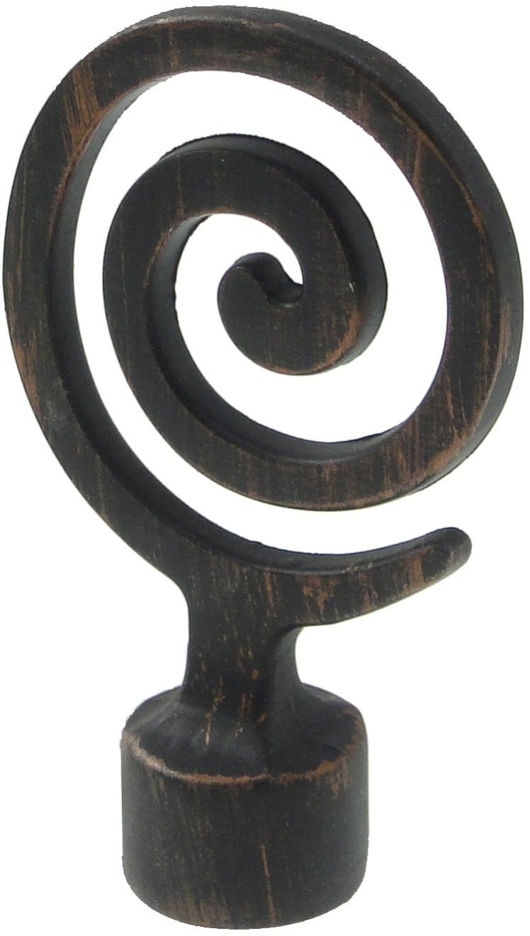 Finale per bastone Eco spirale in metallo Ø20mm nero rame verniciato ...