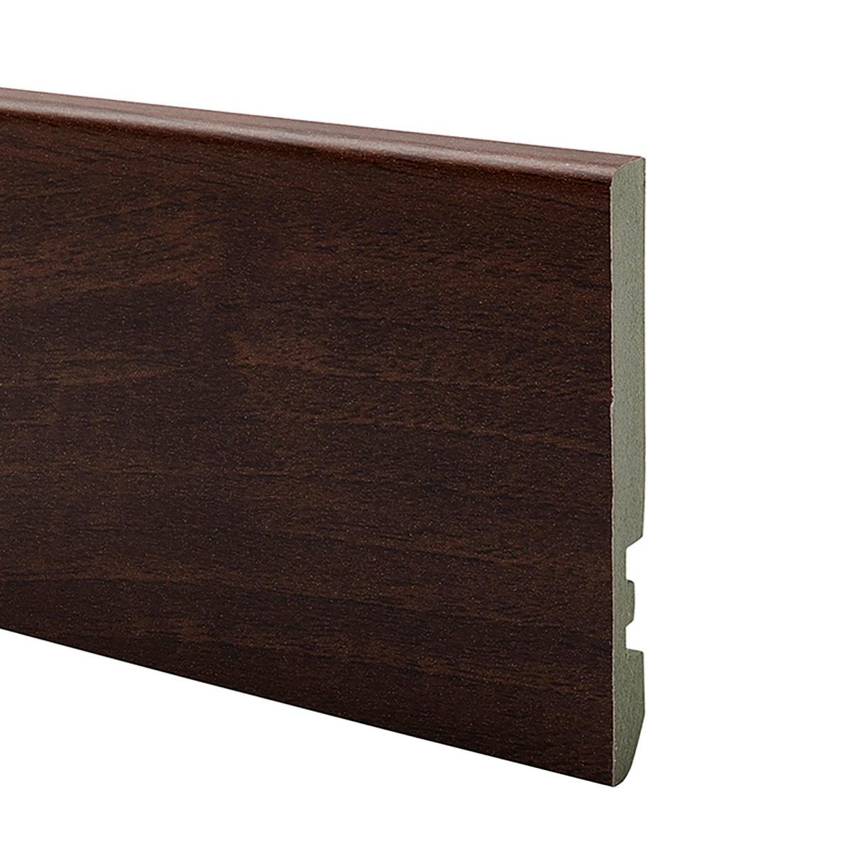 Battiscopa in mdf verniciato noce spessore 10 x H 80 x L 2400 mm, 5 ...