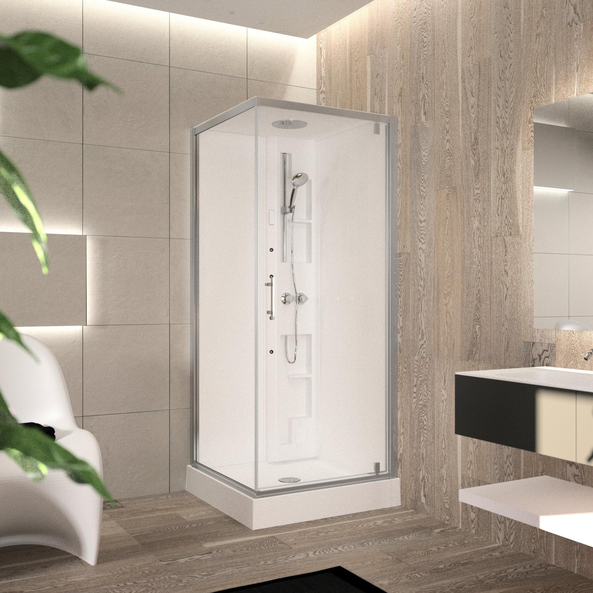 Cabina doccia con tetto quadrato PERLA 90 x 90 cm | Leroy Merlin