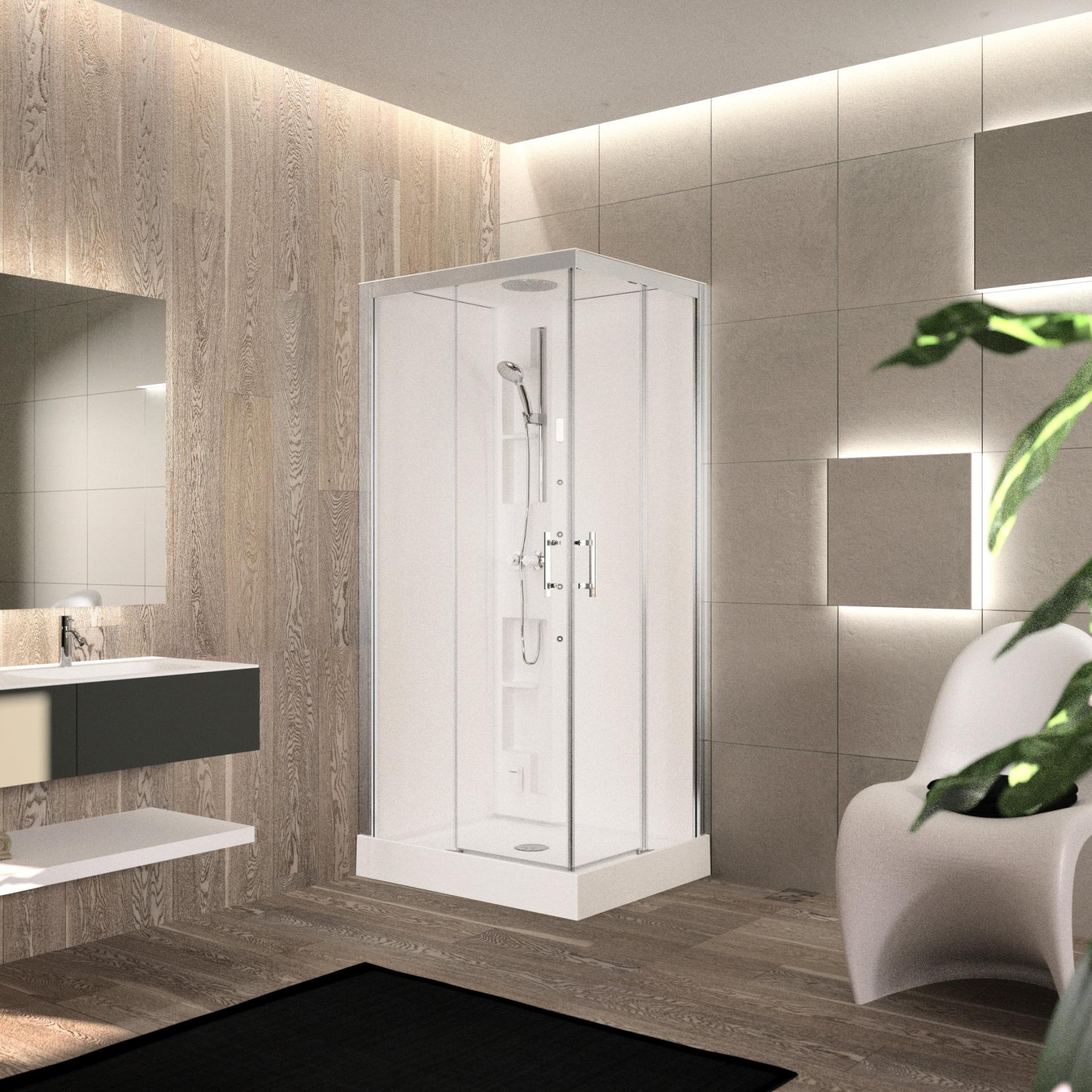 Cabina doccia con tetto rettangolare PERLA 100 x 80 cm | Leroy Merlin