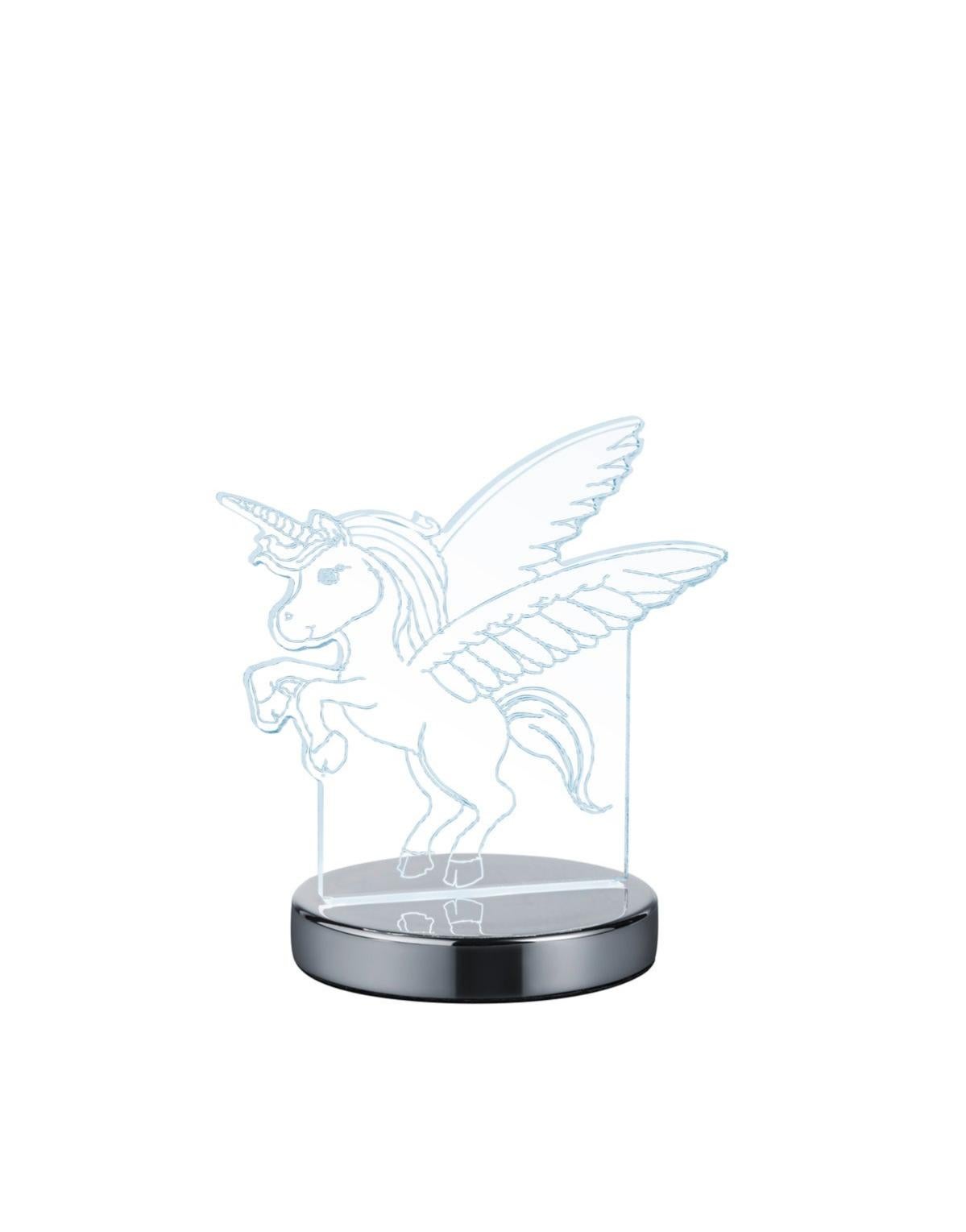 Lampada da comodino LED Unicorno touch cromato lucido CCT dimmerabile ...