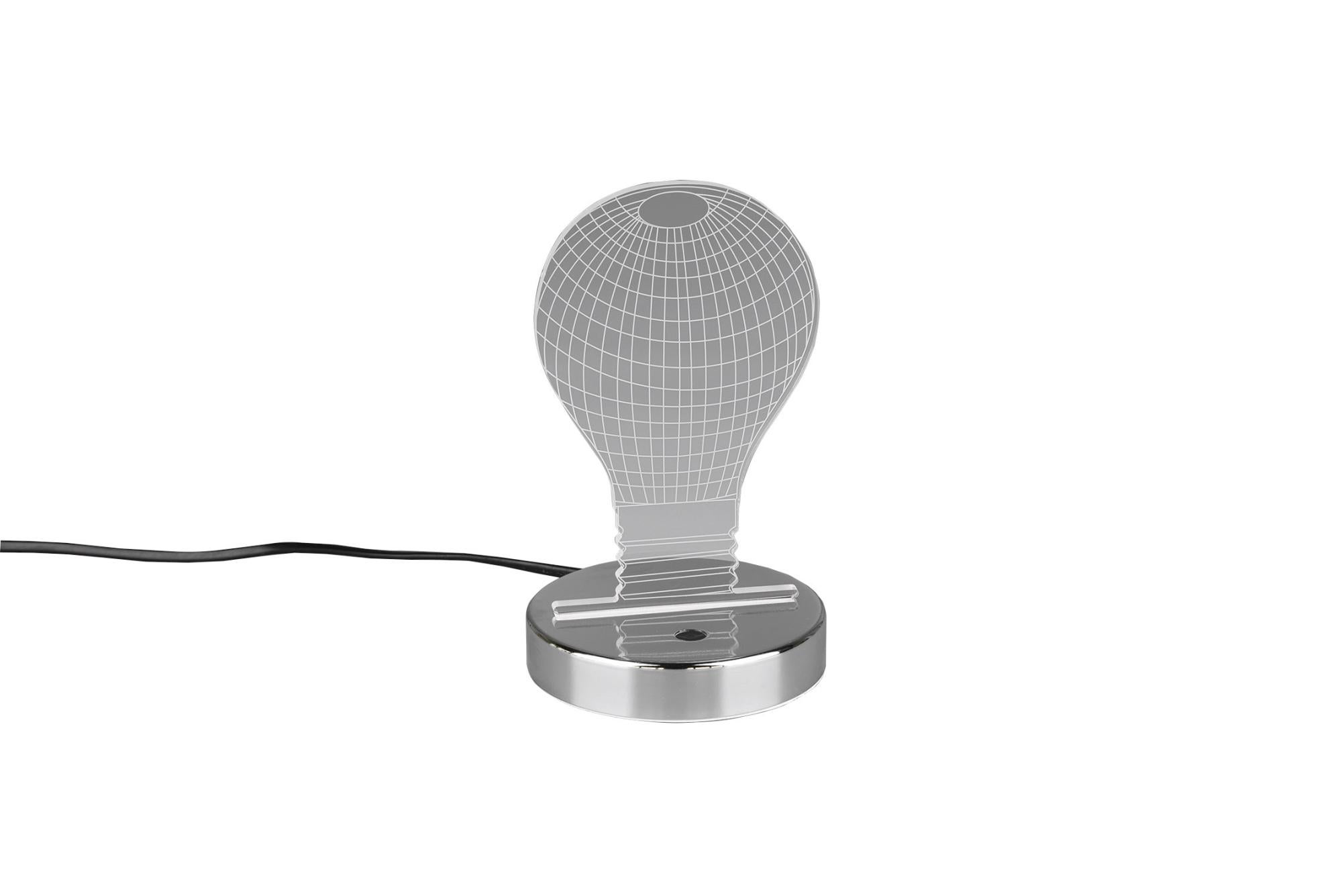 Lampada da comodino LED Bulb touch cromato lucido rosso giallo bianco ...