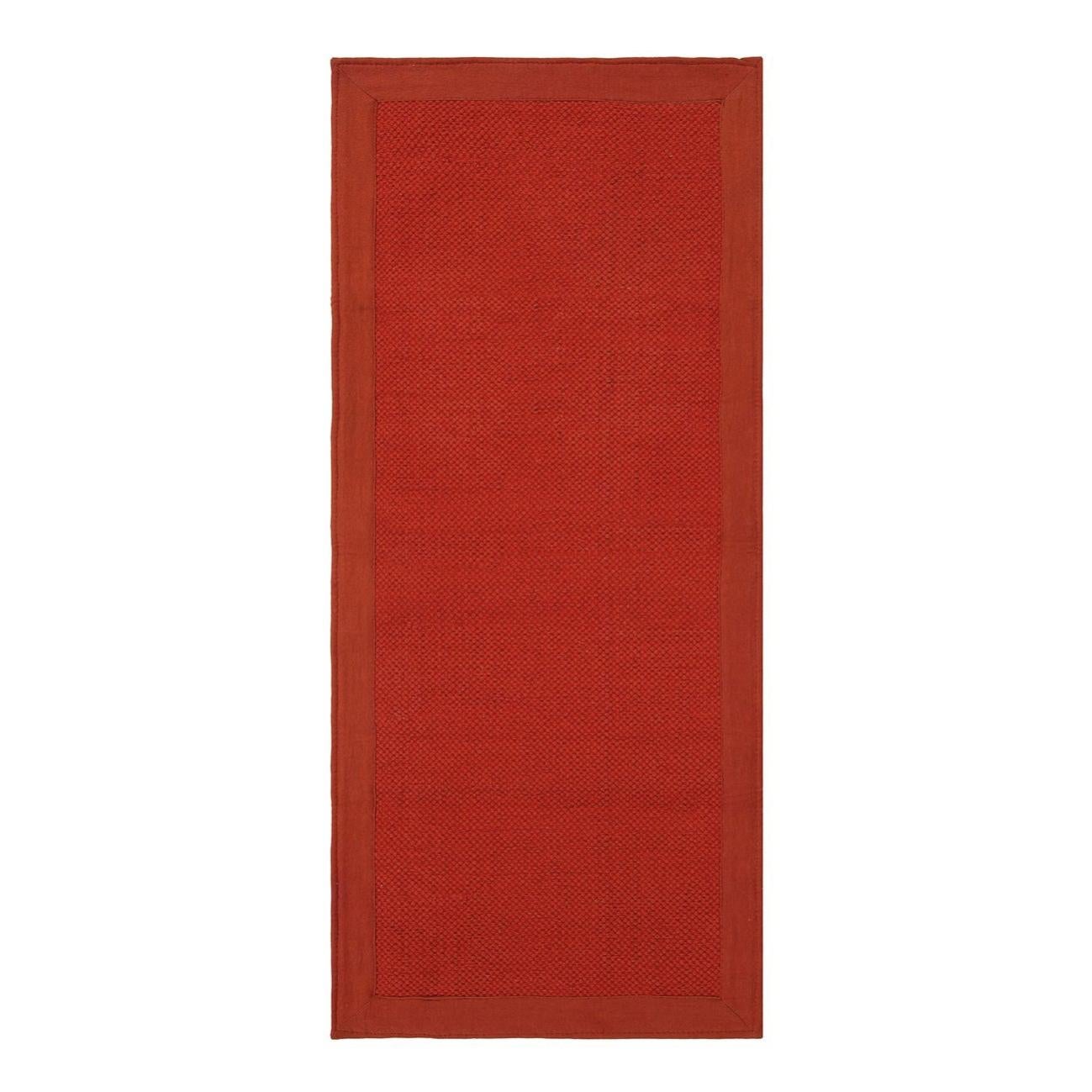 Tappeto Unito in cotone, tessuto a mano colore Marrone rossiccio ...