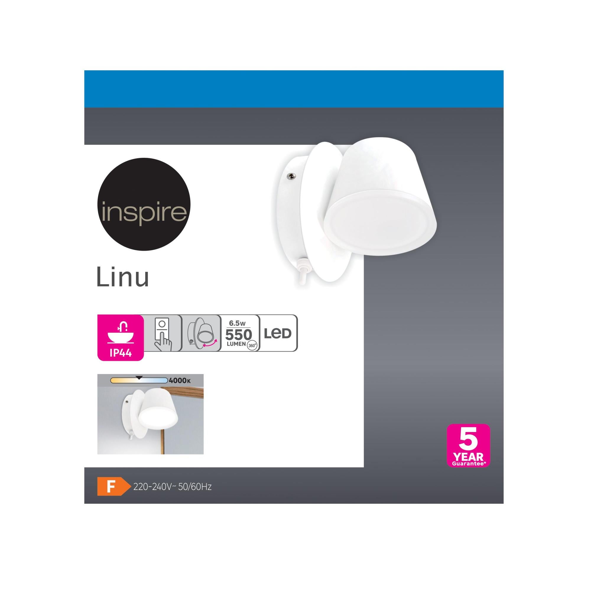 Applique LED bagno Linu bianco INSPIRE | Leroy Merlin