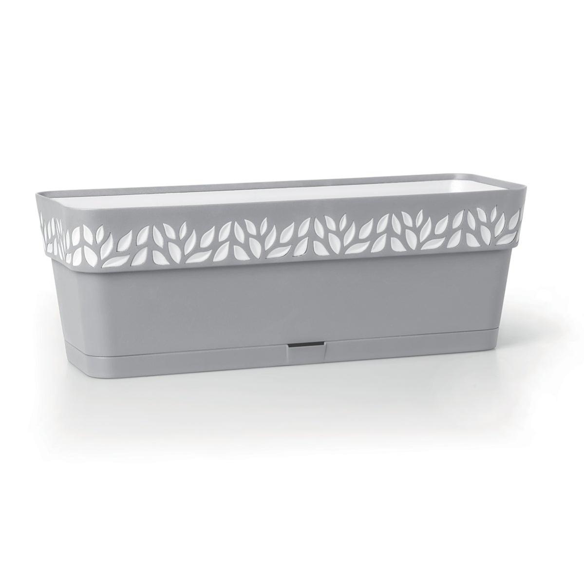 Cassetta portafiori Opera Cloe STEFANPLAST in plastica colore Grigio Fumo H 17 cm, L 50 x P 18 ...