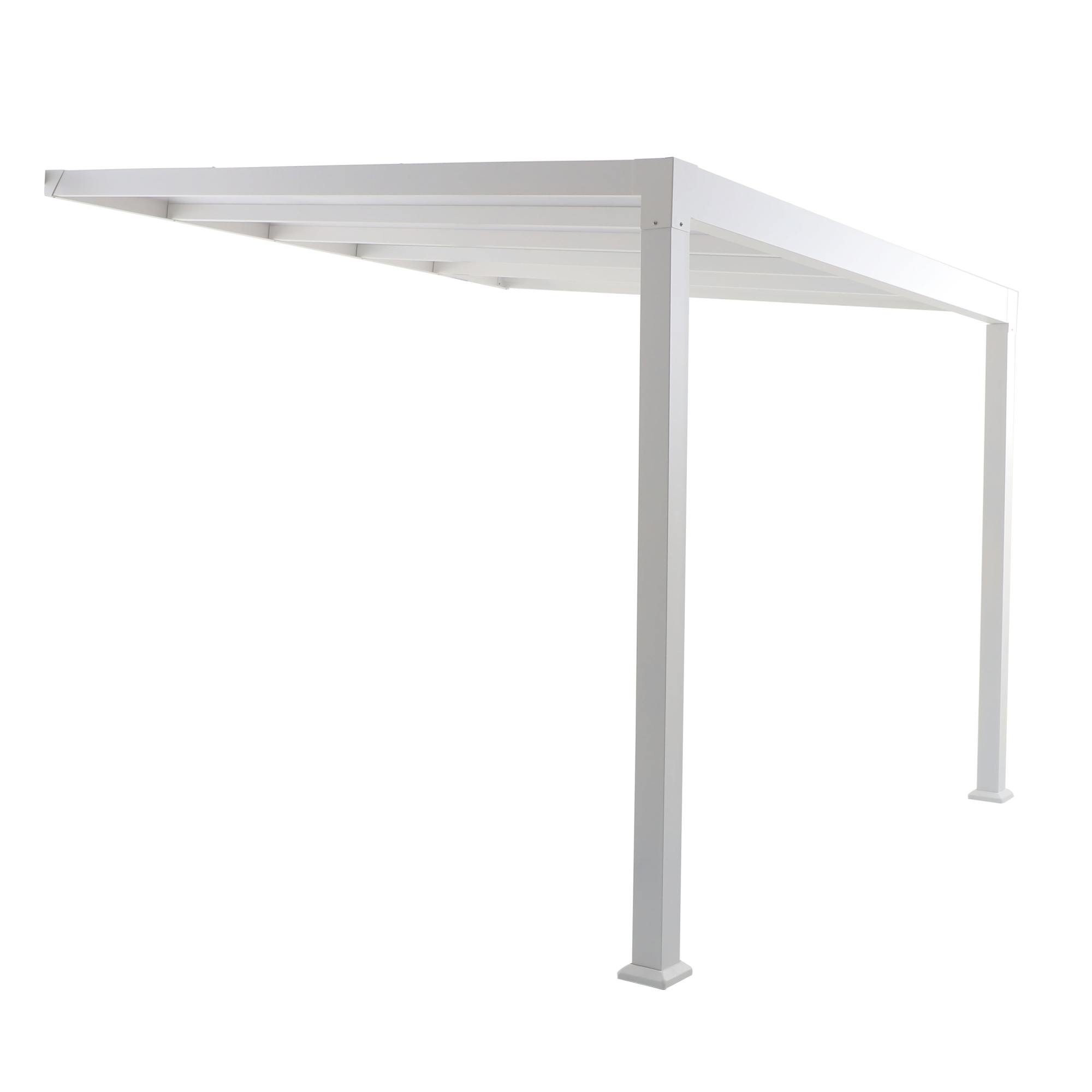 Pergola addossata alluminio Borea bianco L 300 cm x P 300 cm | Leroy Merlin