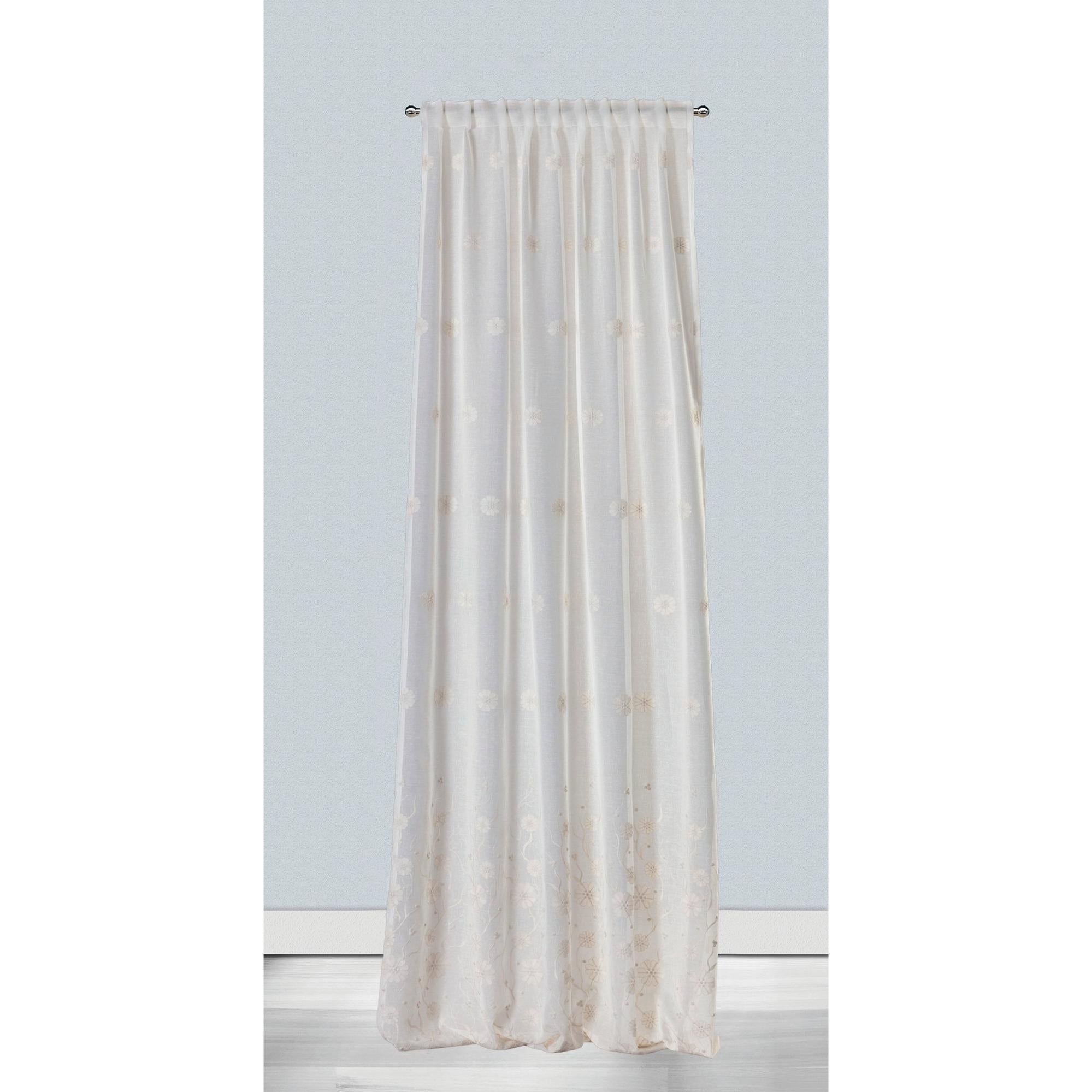 Tenda semi-filtrante Rio bianco fettuccia con passanti nascosti 140x295 ...