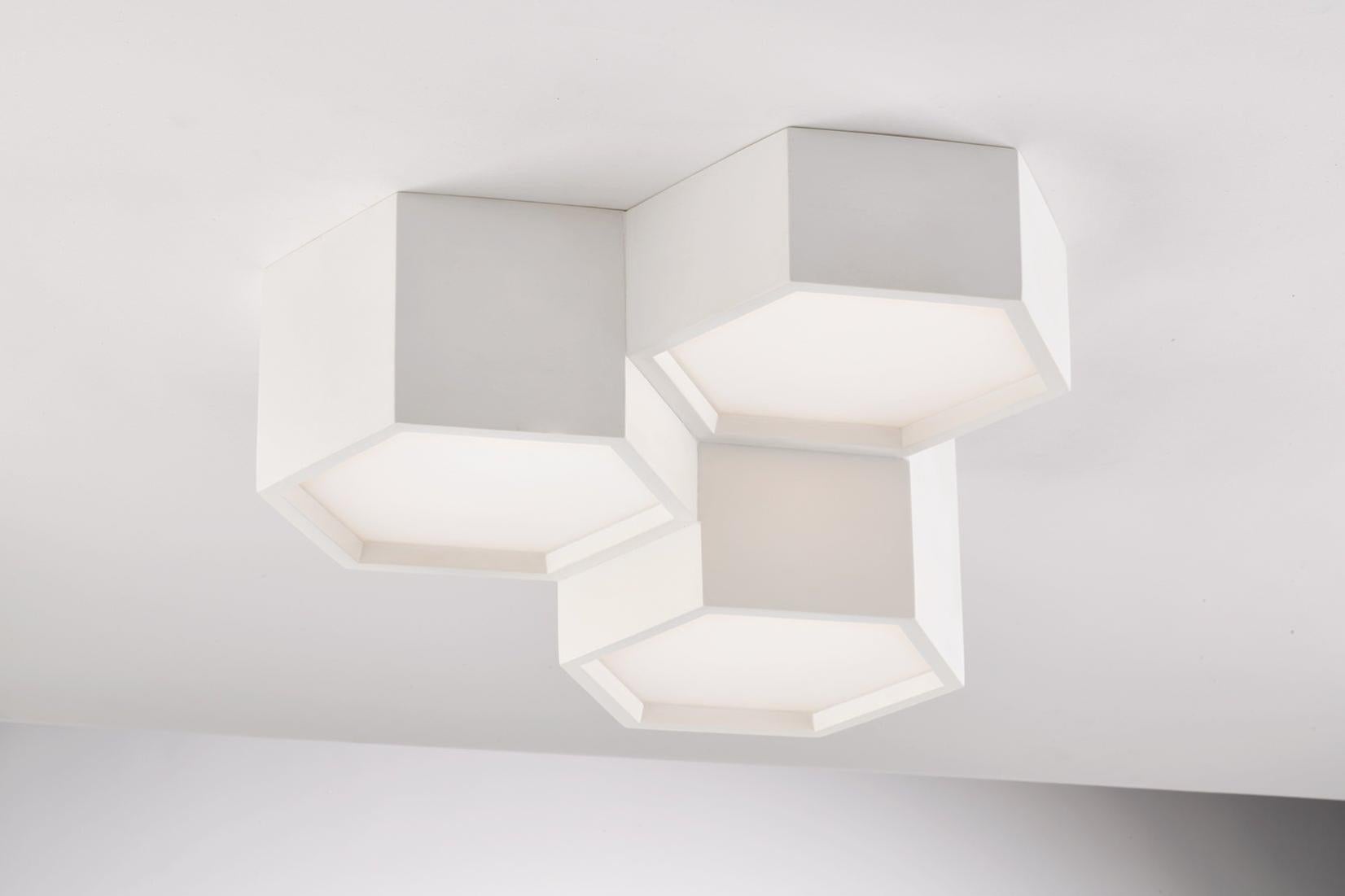 Plafoniera design LED Vortex, bianco 35x cm, luce CCT, 4582 LM INTEC ...