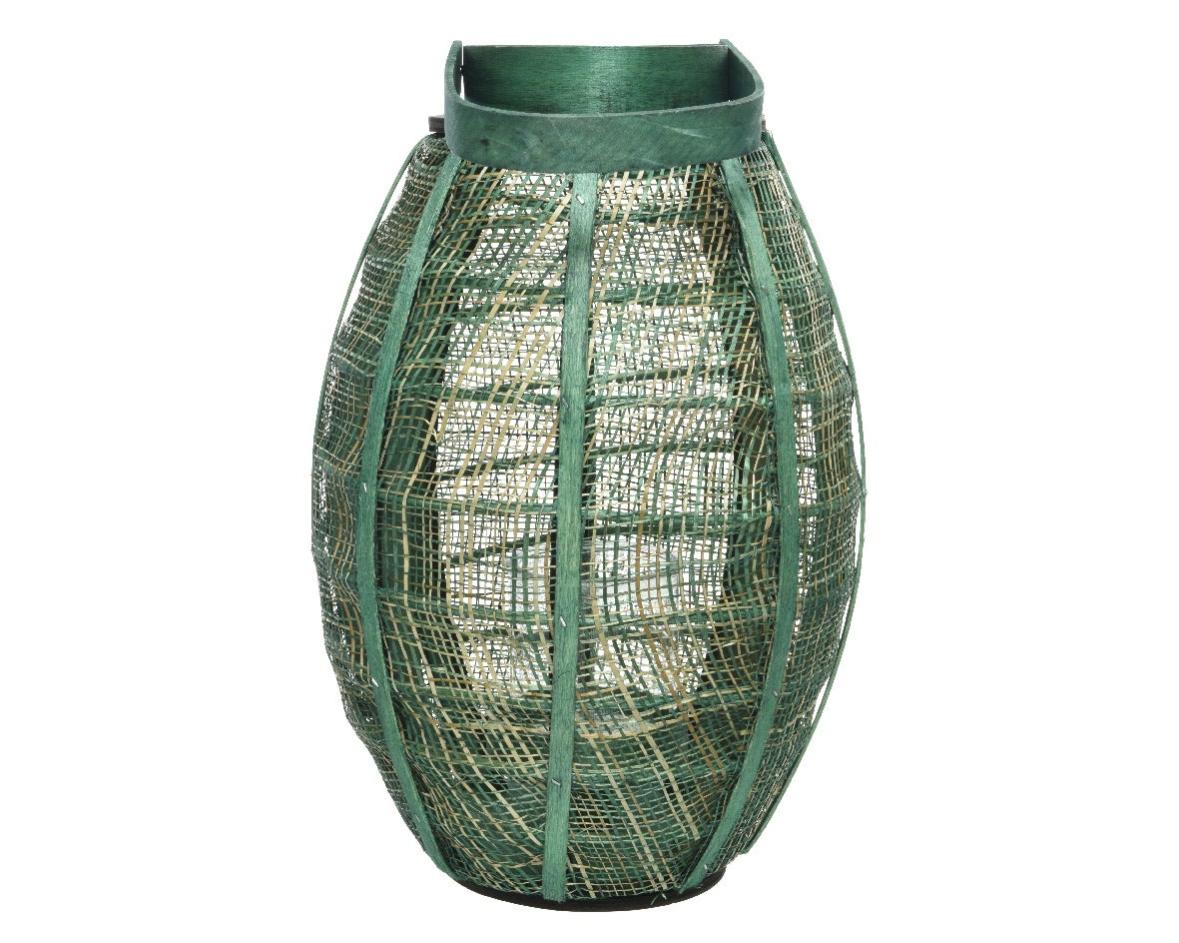 Lanterna Sisal verde 24X35CM in poliestere verde | Leroy Merlin