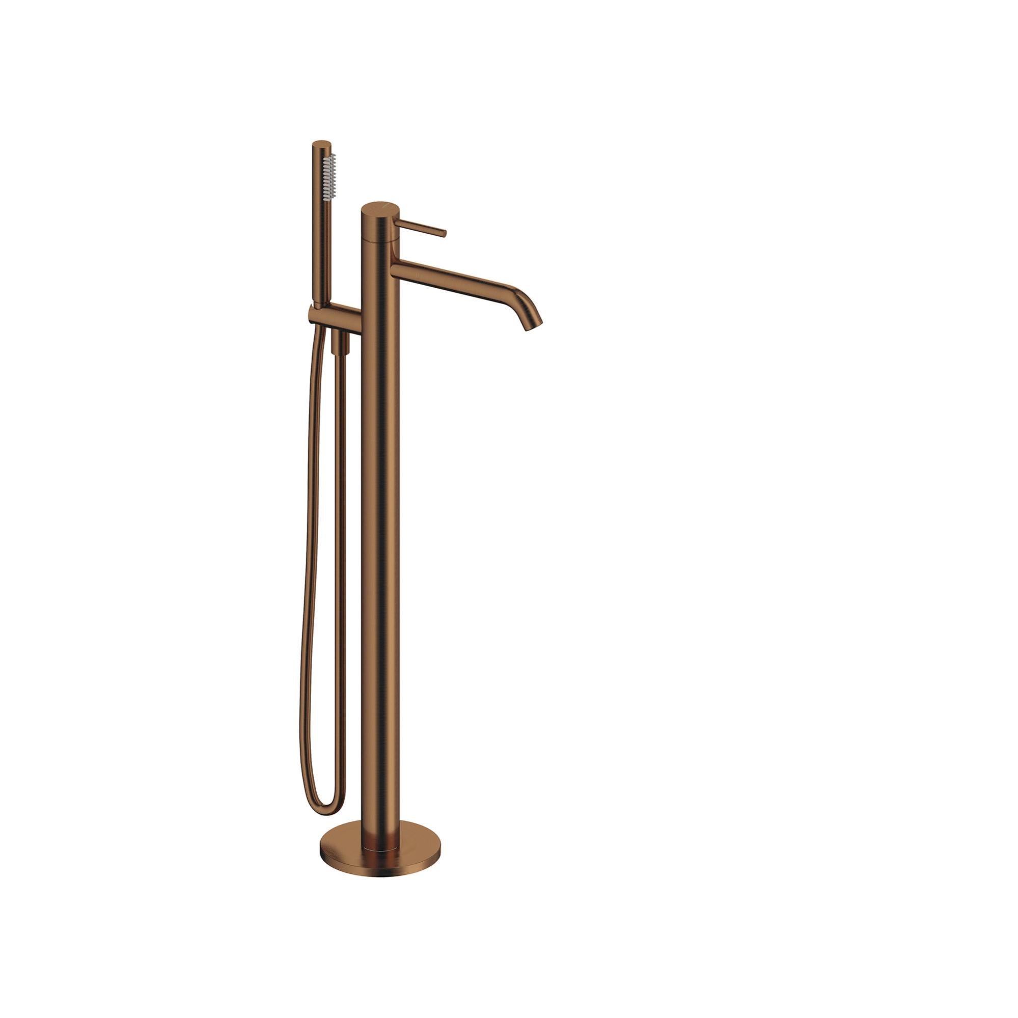 Rubinetto per vasca LOOP oro rosa effetto inox spazzolato | Leroy Merlin