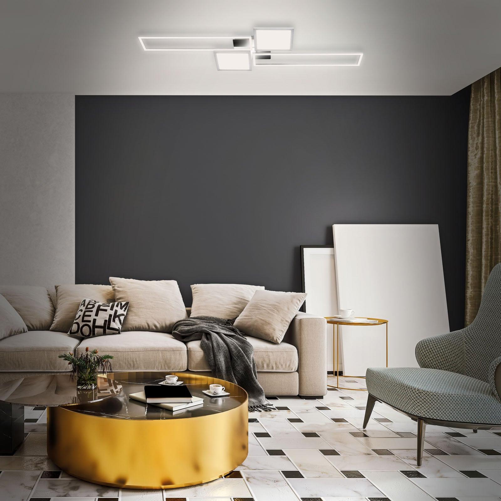 Plafoniera moderno Pano LED CCT , in metallo, argento120 cm, | Leroy Merlin