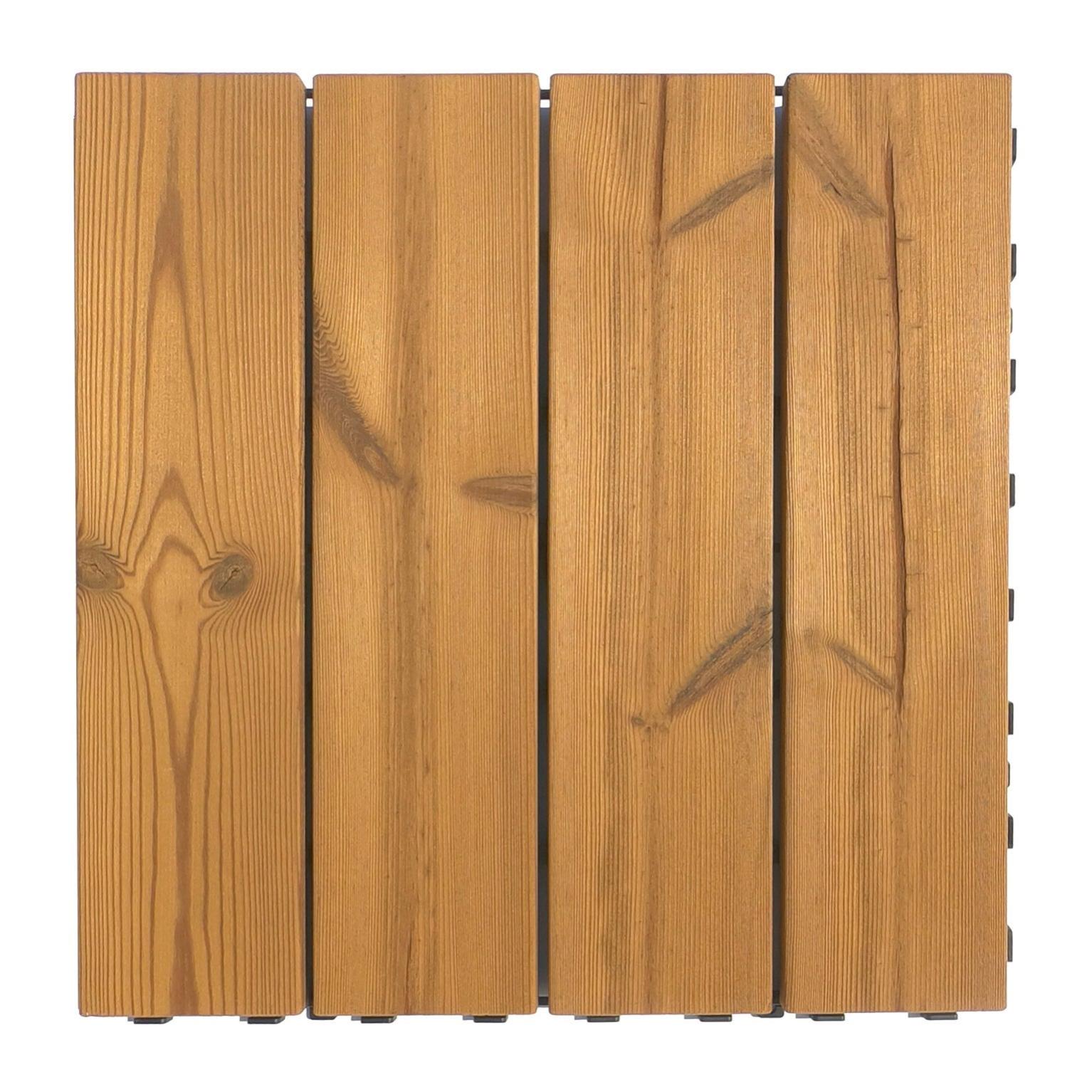 Piastrelle ad incastro ONEK Thermowood in legno pino scandinavo 40 x 40 ...