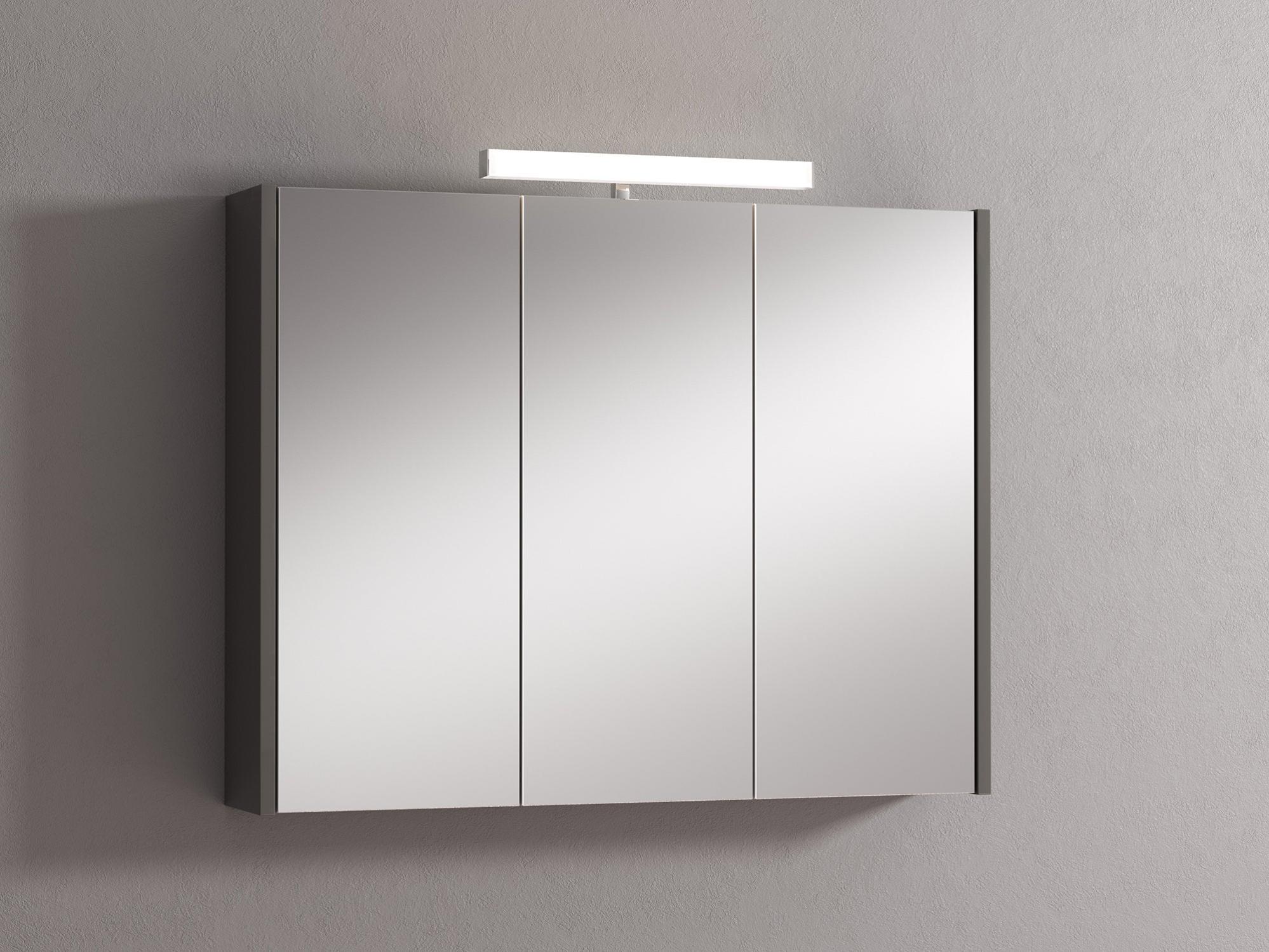 Specchio contenitore con luce Akira L 90 x P 15.5 x H 70 cm laccato ...