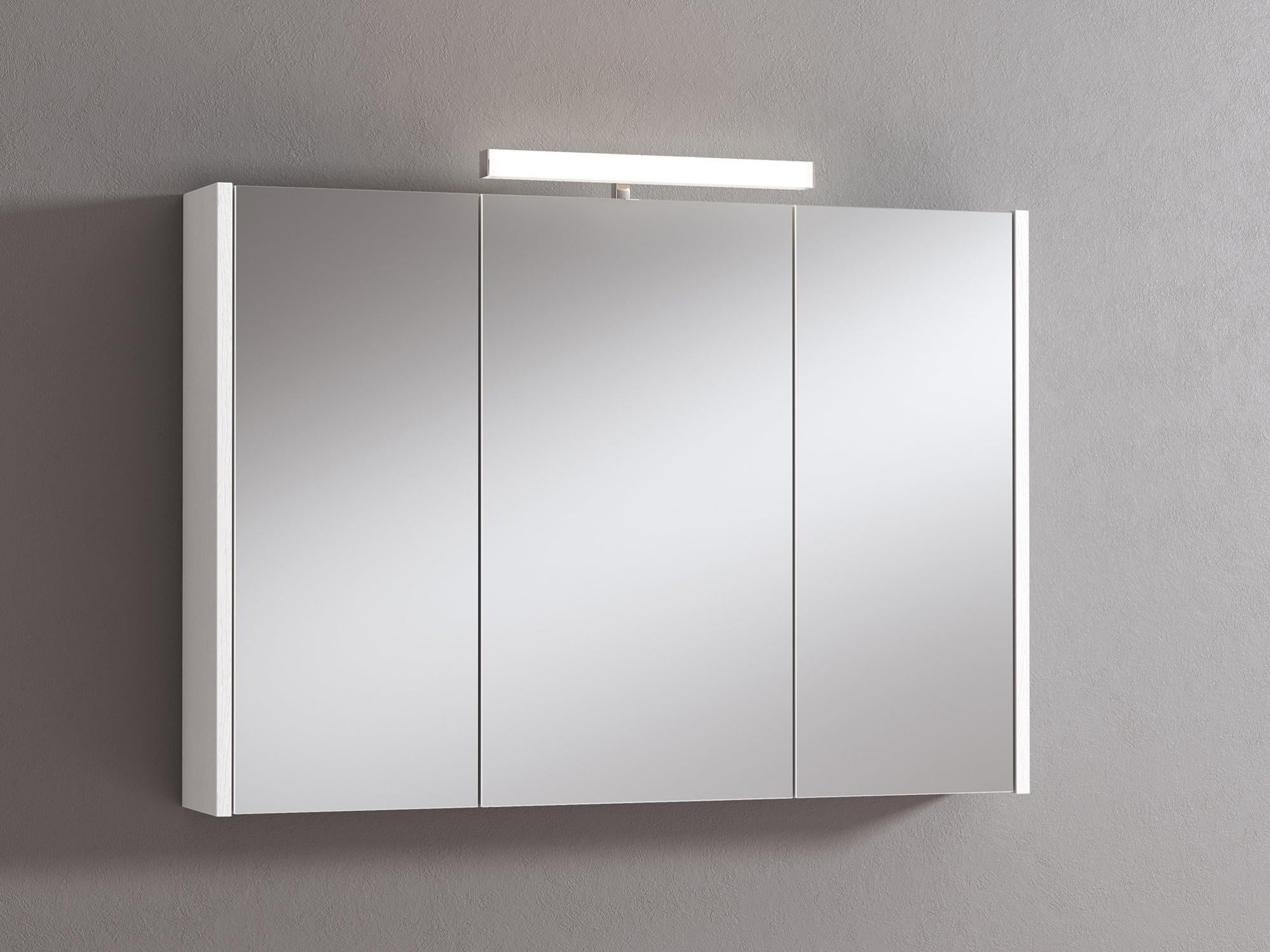Specchio contenitore con luce Akira L 100 x P 15.5 x H 70 cm bianco ...