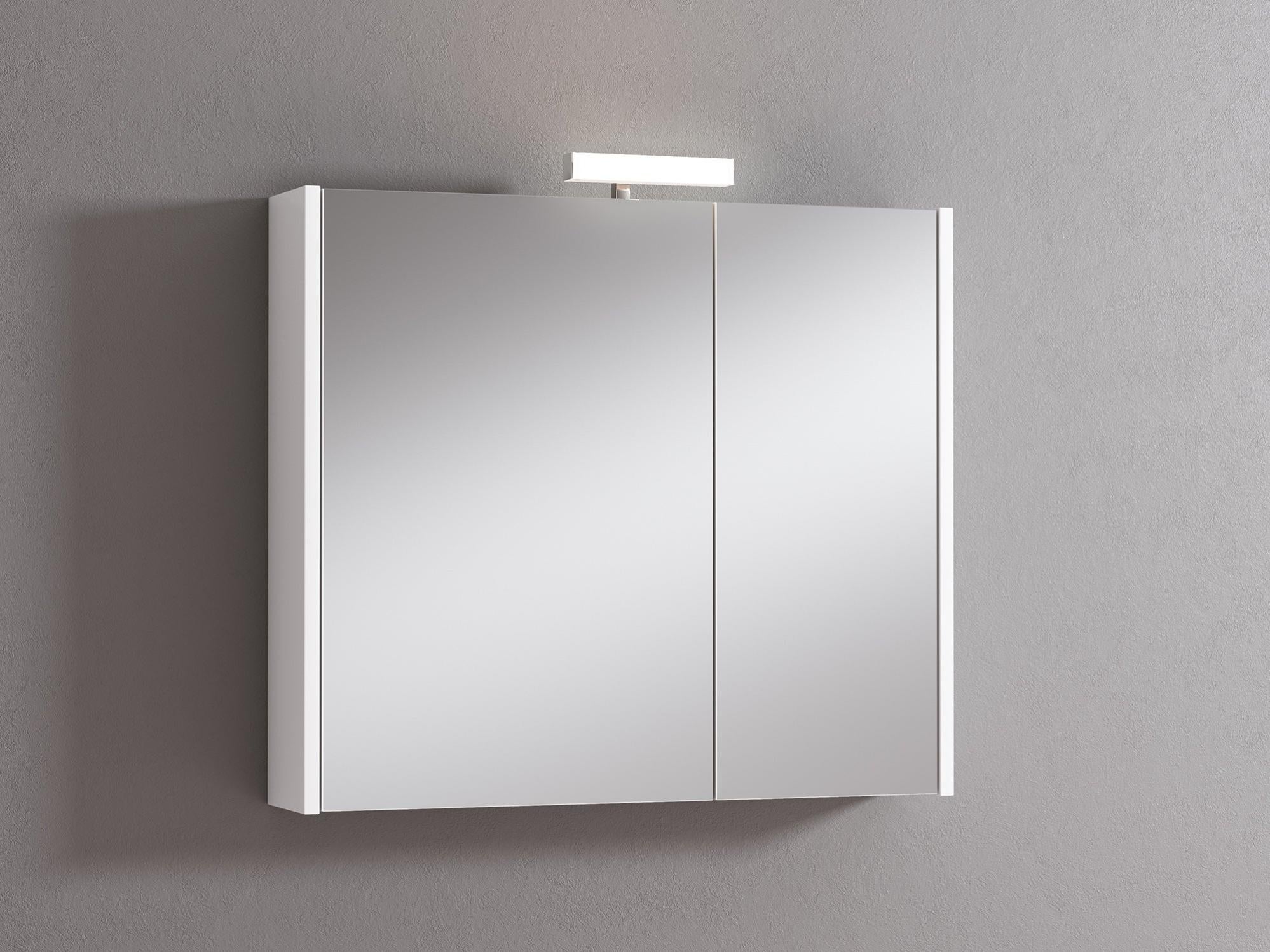 Pensile con luce Akira L 80 x P 15.5 x H 70 cm laccato bianco opaco ...