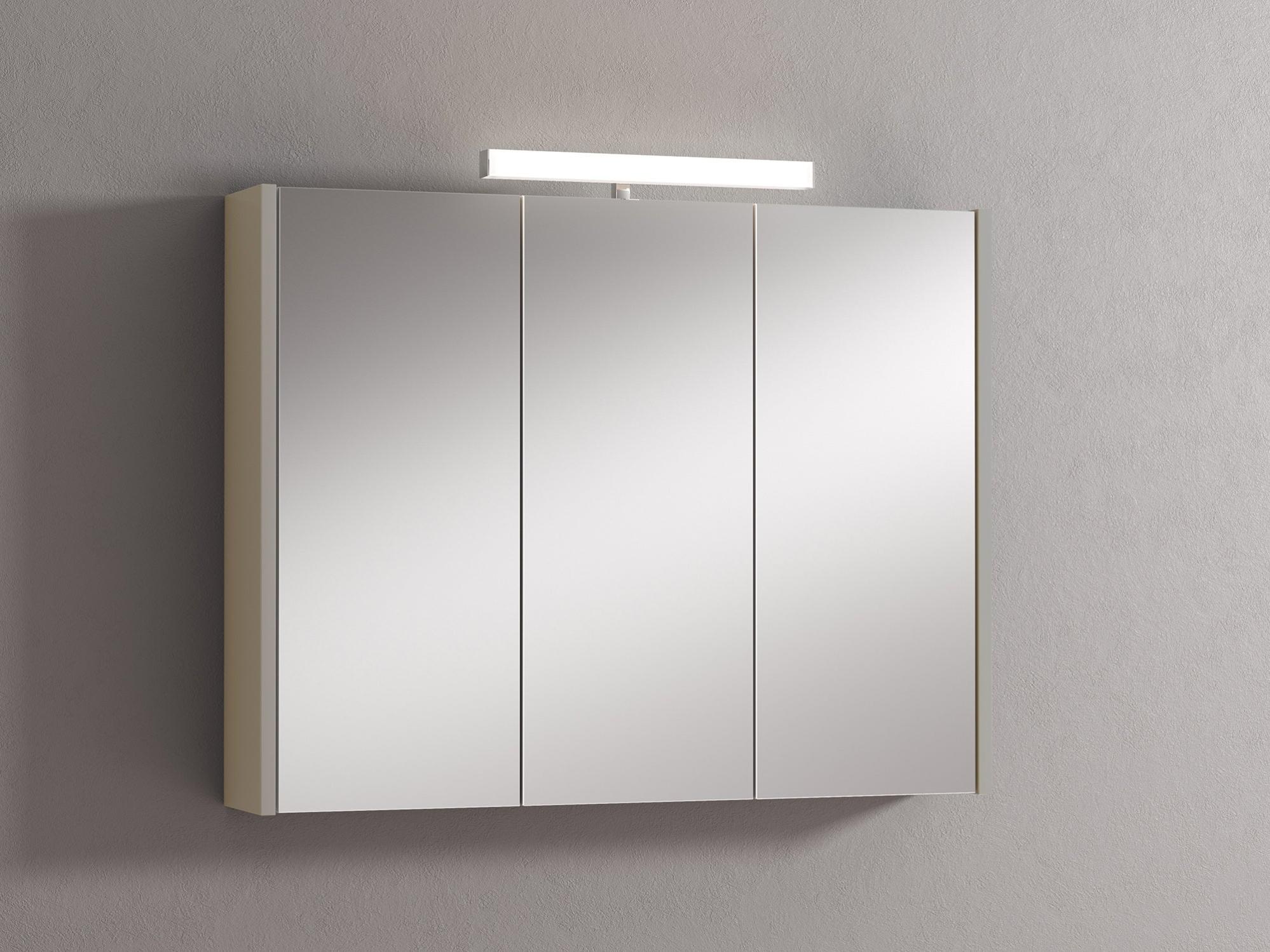 Specchio contenitore con luce Akira L 90 x P 15.5 x H 70 cm laccato ...