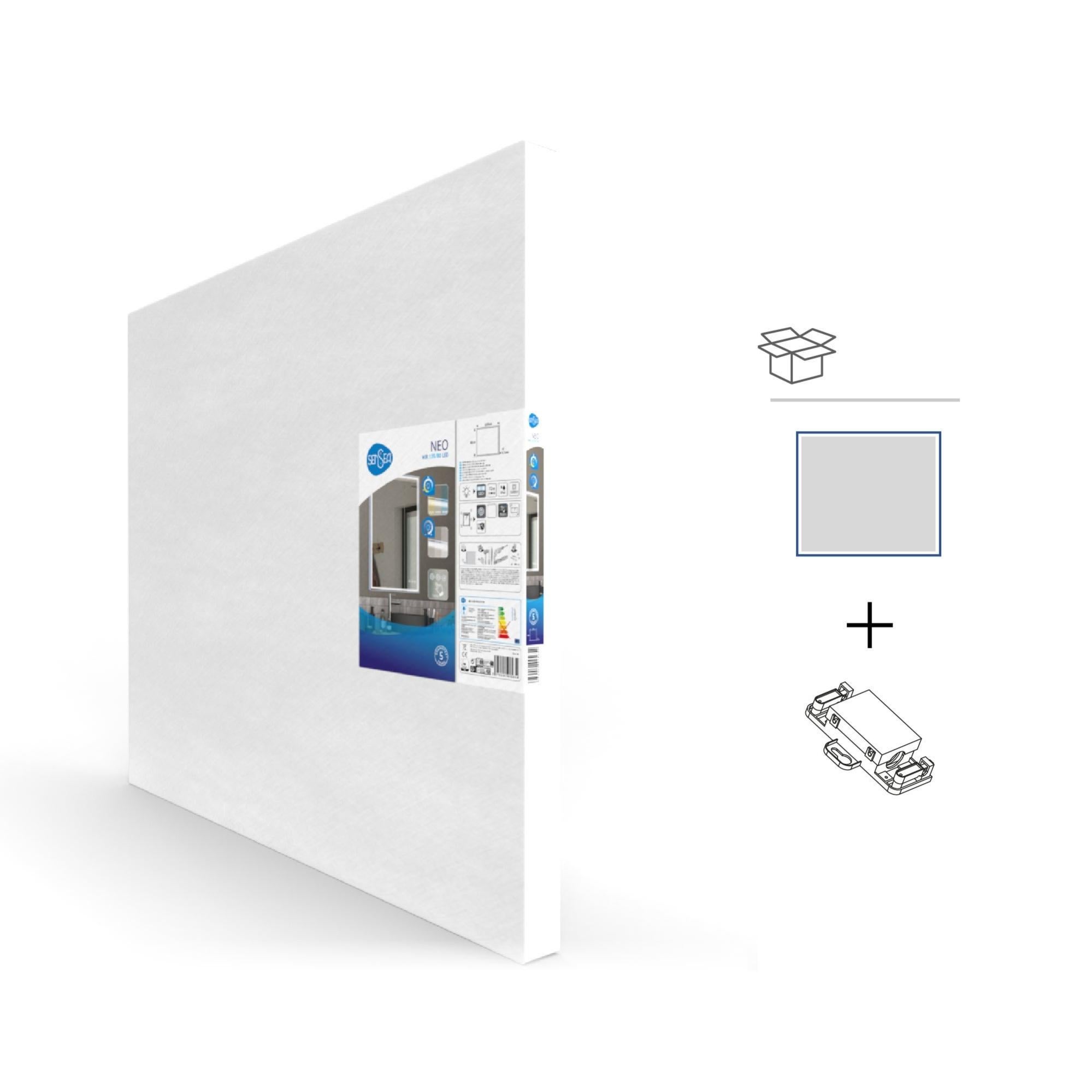 Specchio con illuminazione integrata bagno rettangolare L 105 x H 90 cm ...