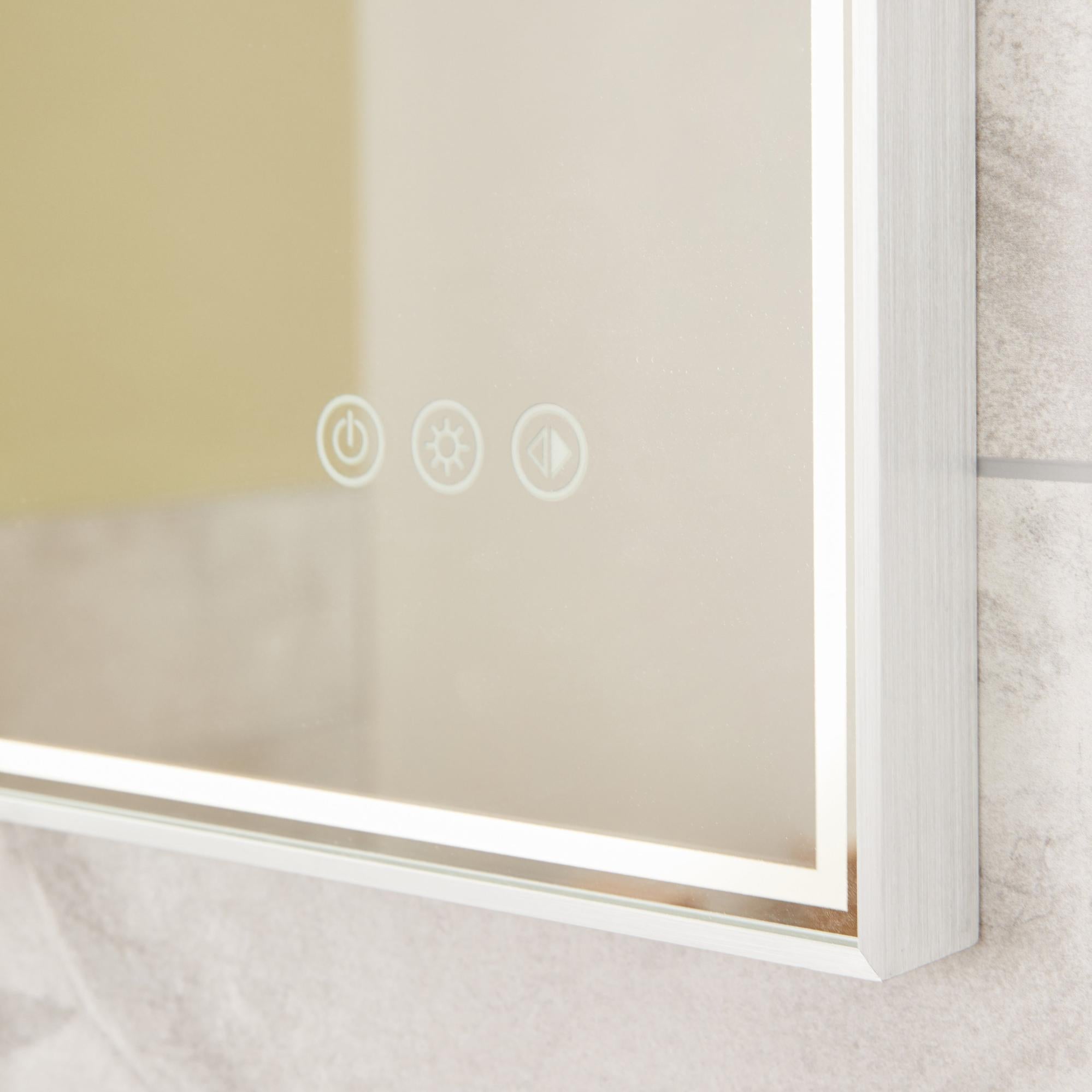 Specchio con illuminazione integrata bagno rettangolare L 105 x H 90 cm ...