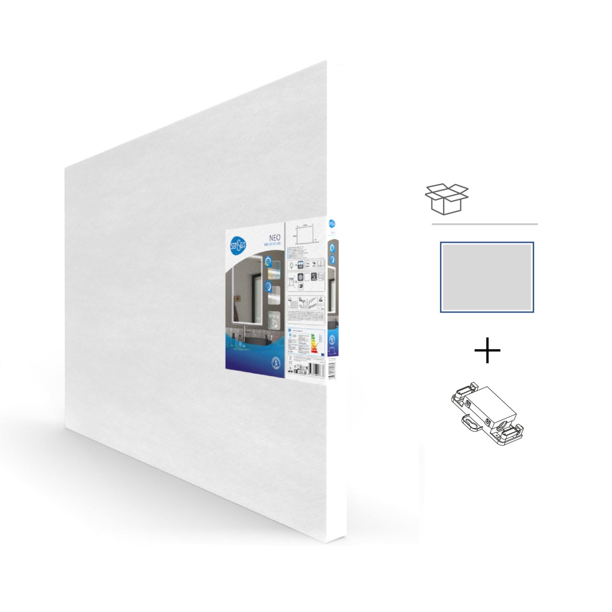 Specchio con illuminazione integrata bagno rettangolare L 120 x H 90 cm ...