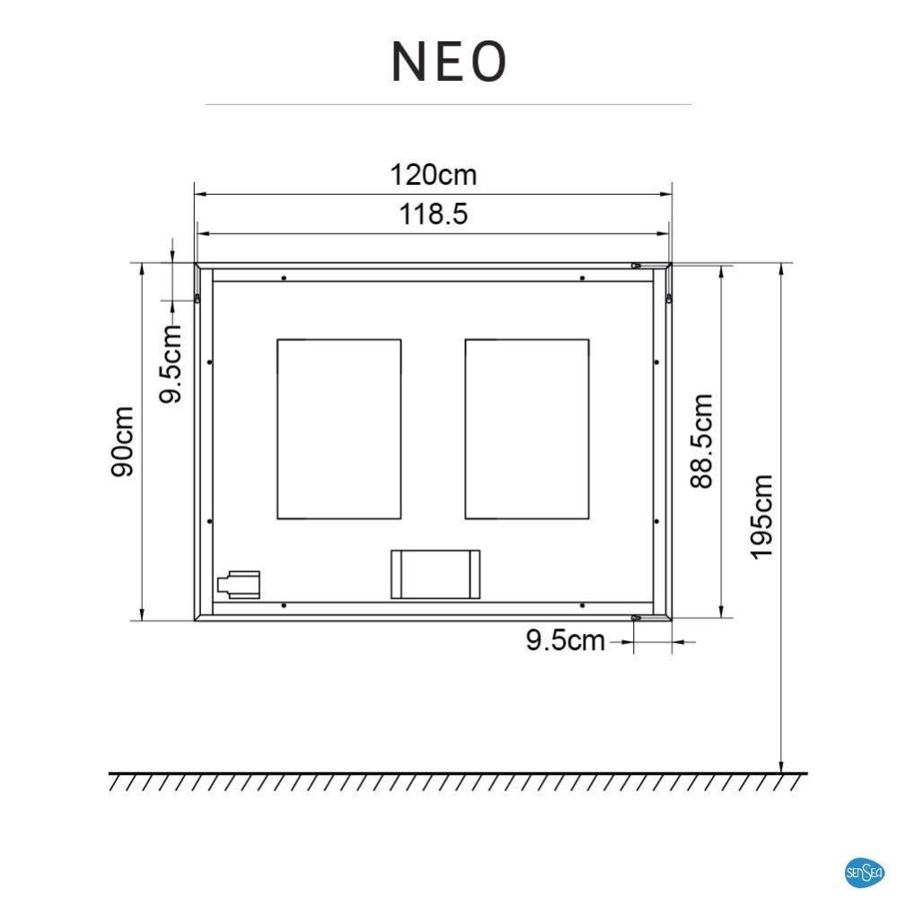 Specchio con illuminazione integrata bagno rettangolare L 120 x H 90 cm ...