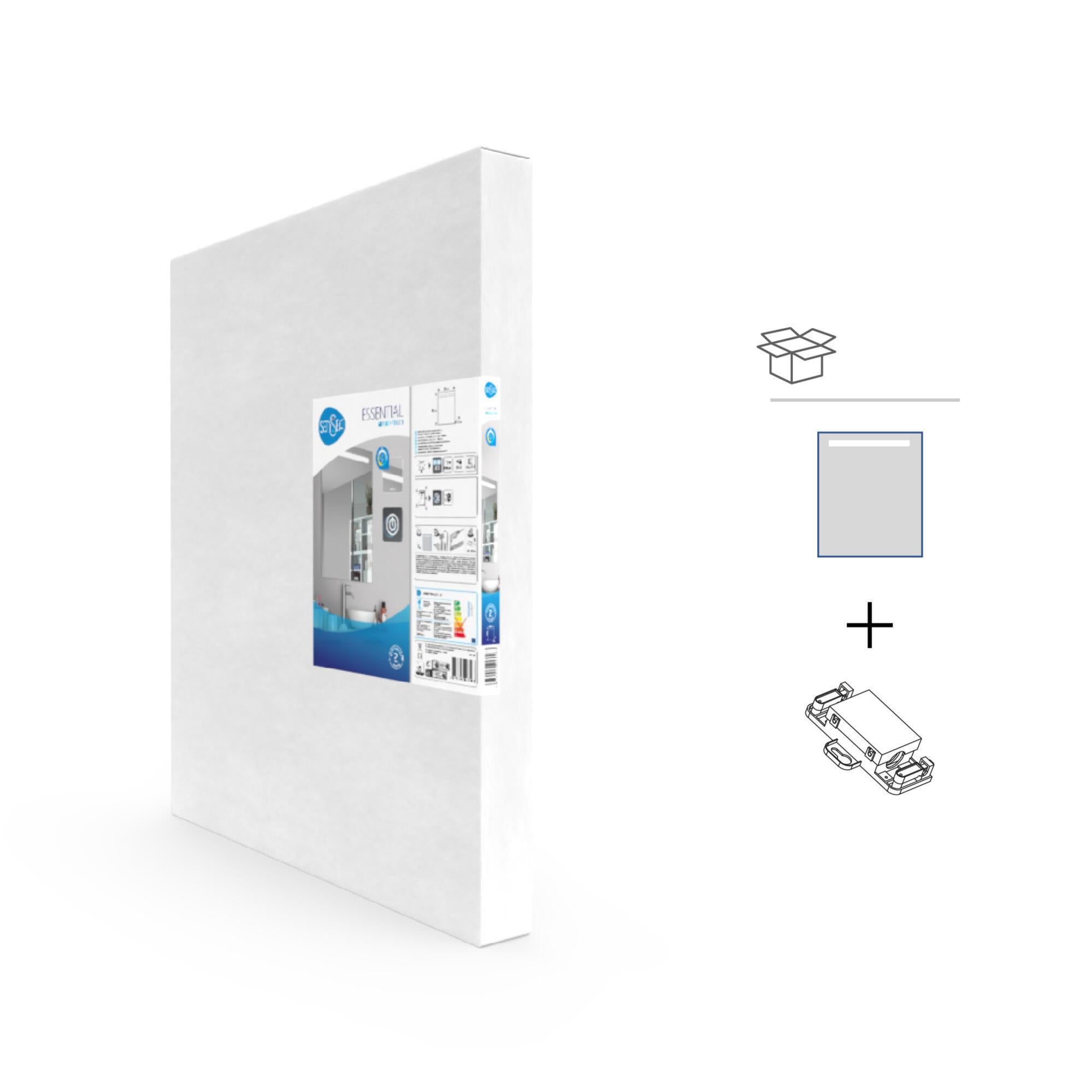 Specchio con illuminazione integrata bagno rettangolare L 60 x H 70 cm ...