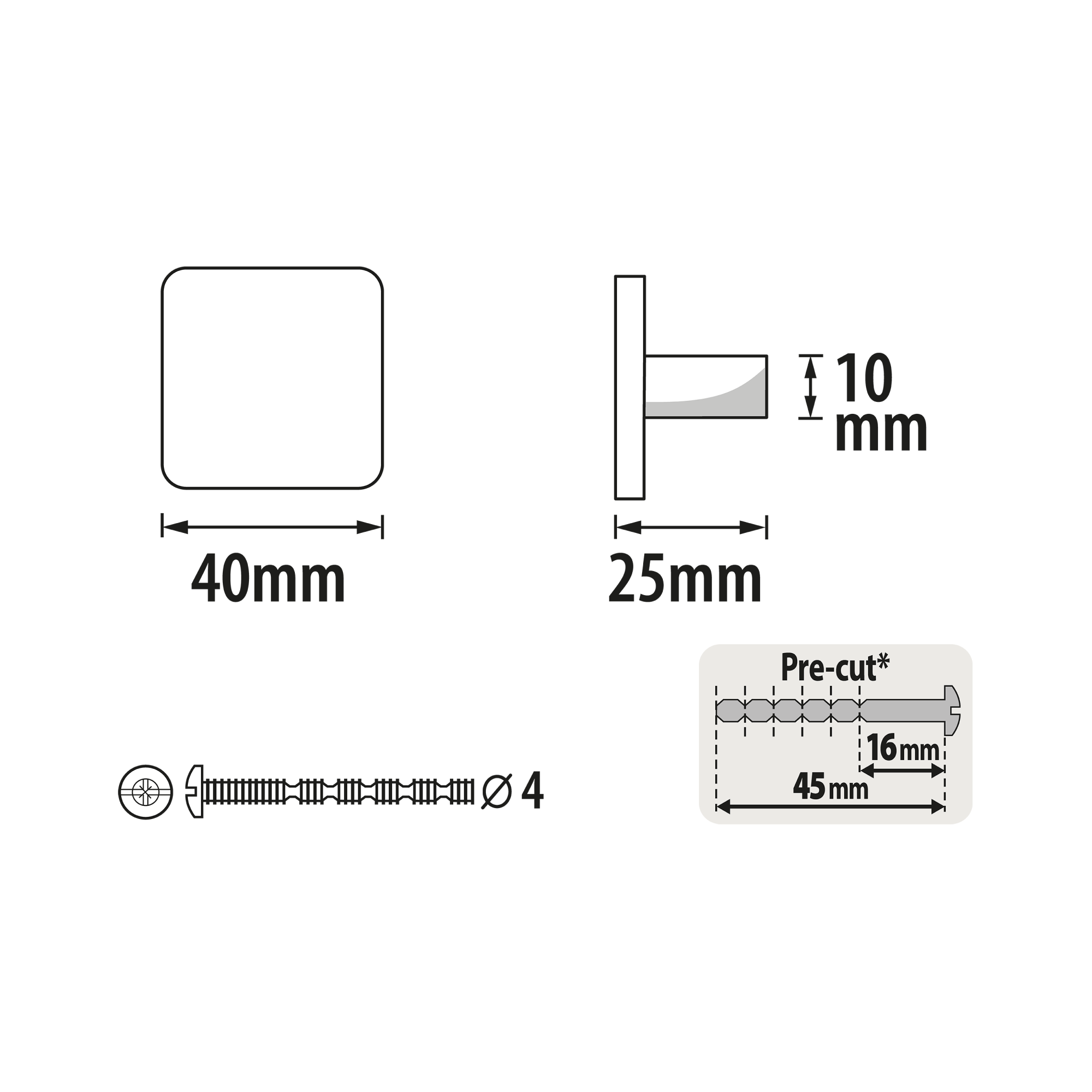 Pomolo per mobili keo in alluminio ottone spazzolato 40 x 40 mm, 4 ...