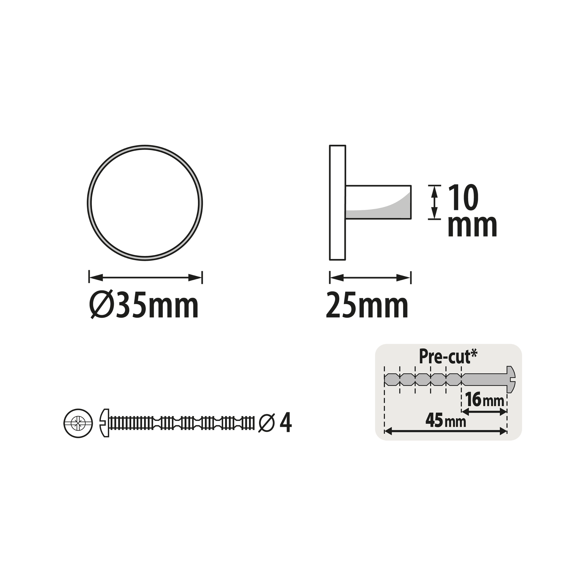 Pomolo per mobili jamy in alluminio ottone spazzolato Ø 35 mm | Leroy ...
