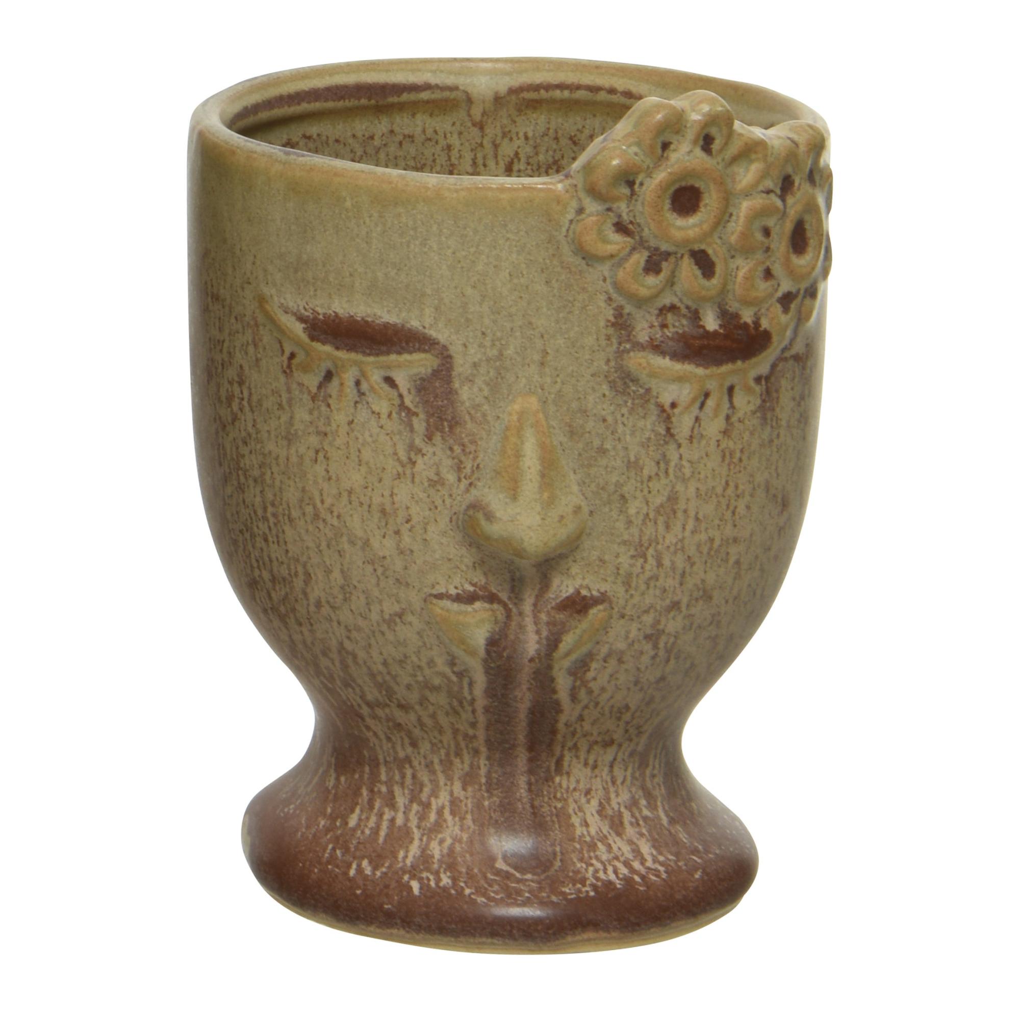 Vaso Faccia KAEMINGK in ceramica colore grigio H 10 cm, Ø 10 cm | Leroy ...