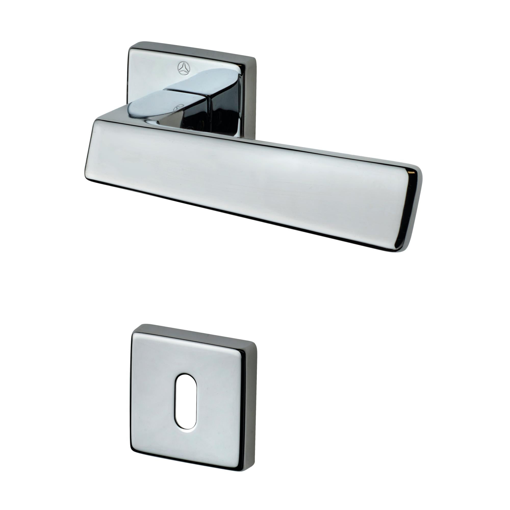 Maniglia su rosetta con bocchetta GHIDINI Swing in zama cromo lucido ...