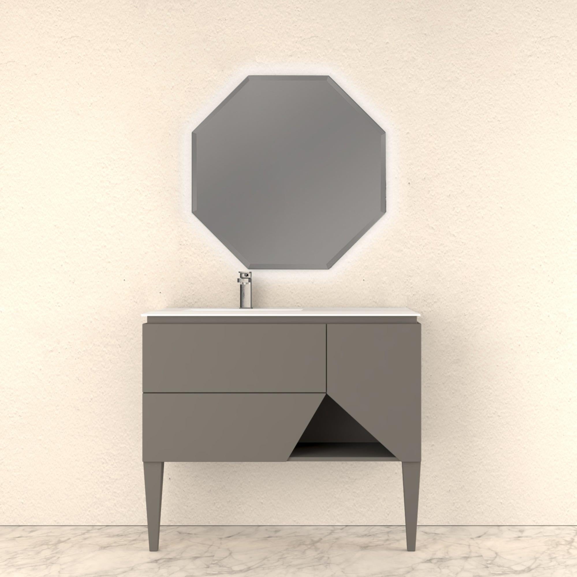 Piedino mobili da bagno (componibile) Vintage in alluminio H 35 cm 2 ...