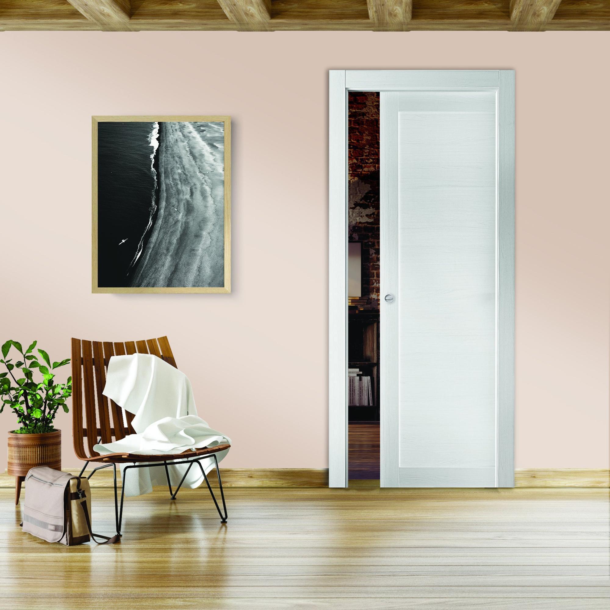 Porta scorrevole Nilo bianco L 80 x H 210 cm reversibile | Leroy Merlin