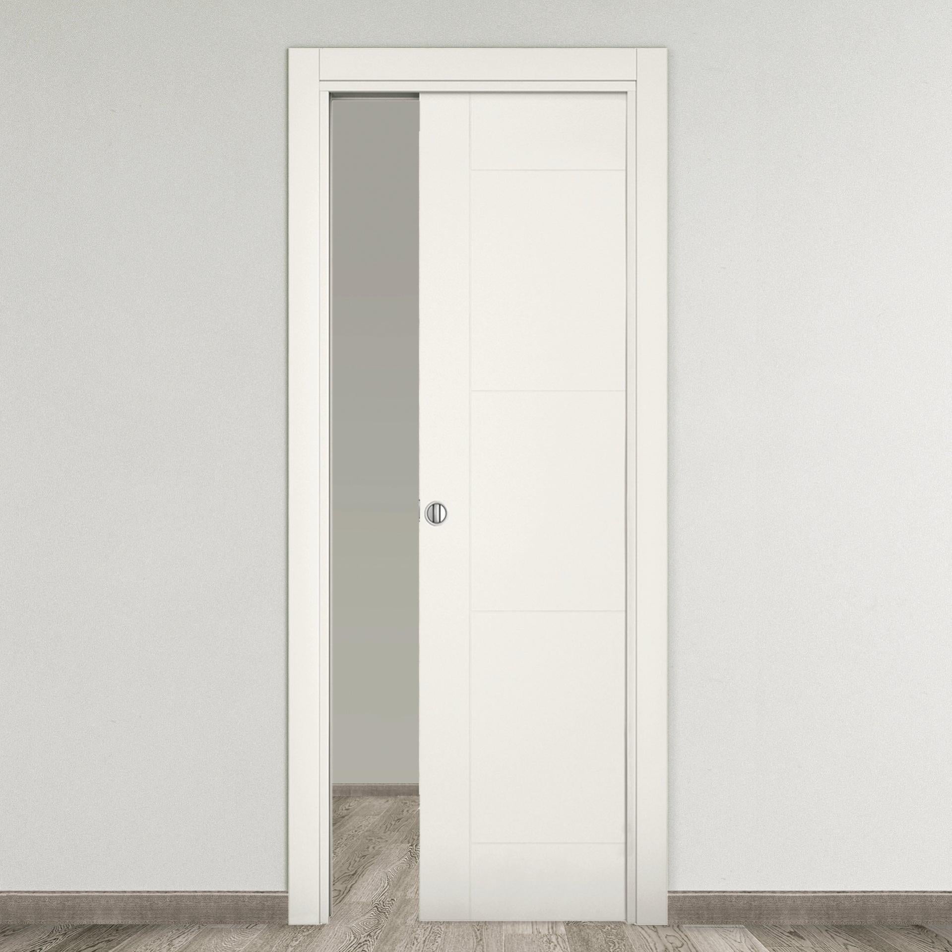 Porta scorrevole a scomparsa Mood bianco laccato L 70 x H 210 cm ...