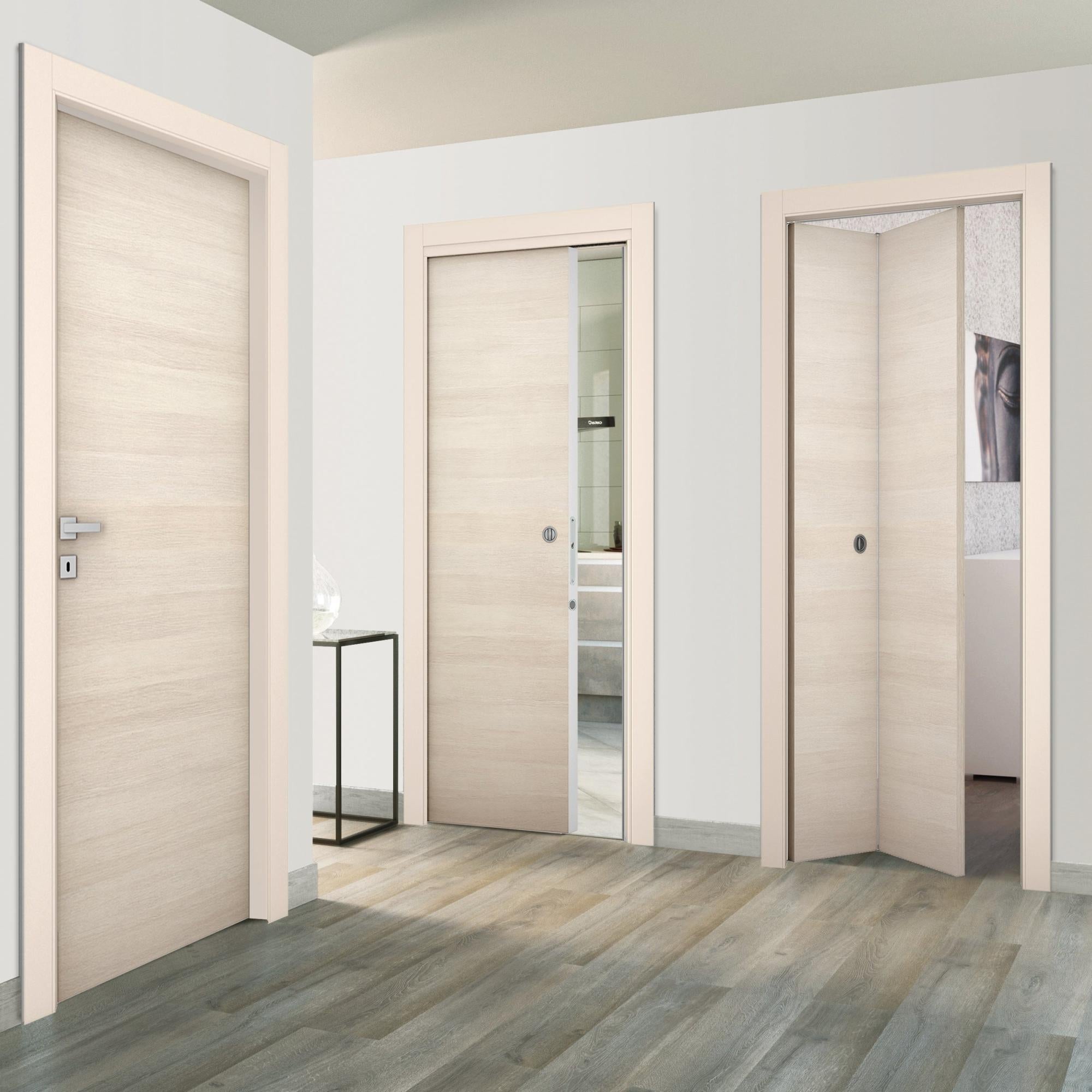 Porta pieghevole a libro simmetrica Riga grano L 80 x H 210 cm sinistra ...